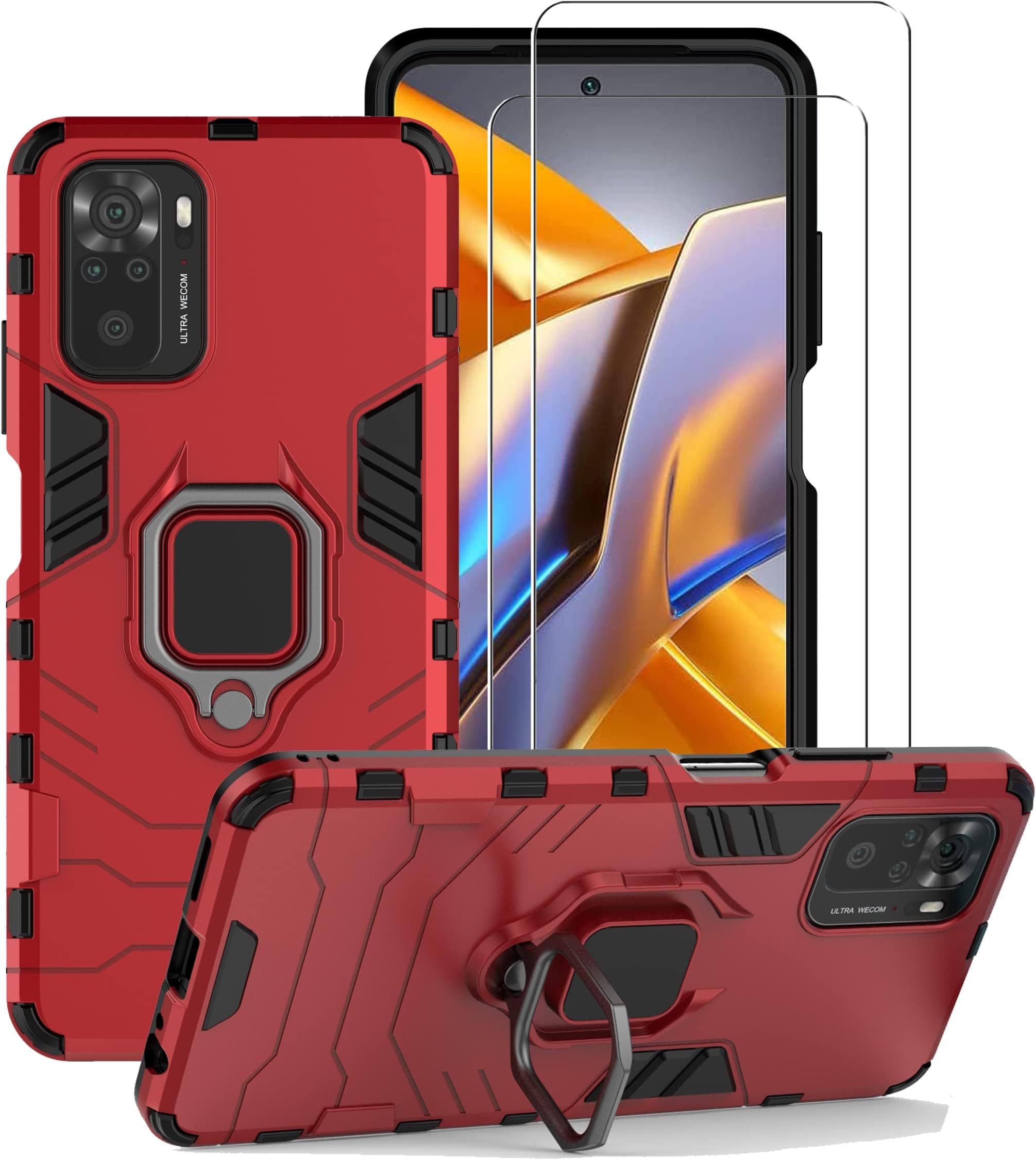 ZMONE Funda para Xiaomi Poco M5s Case Mica de Vidrio Cristal Templado ...