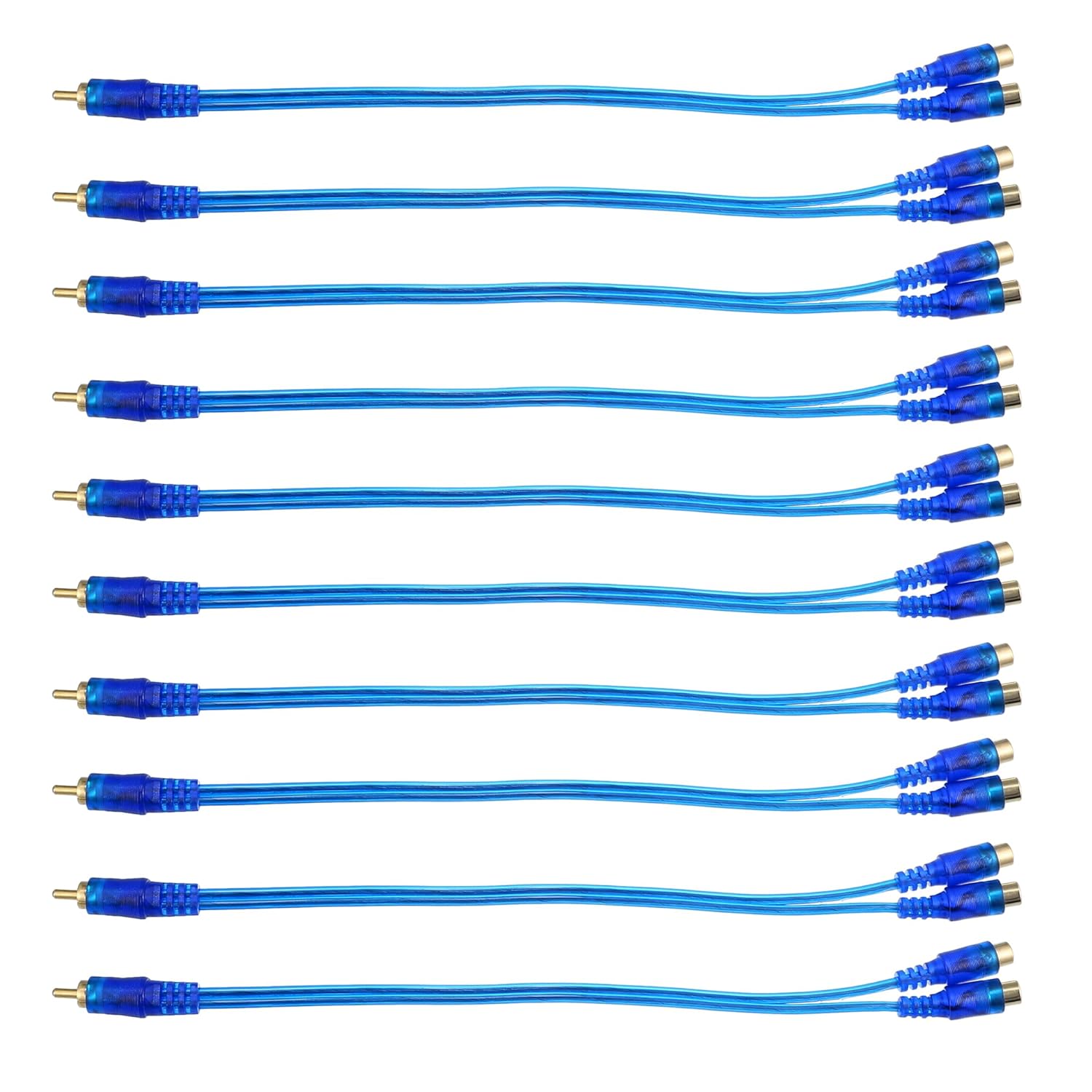 Amazon.com: uxcell 10 Pcs 1 Female to 2 Male RCA Y Splitter Cable ...