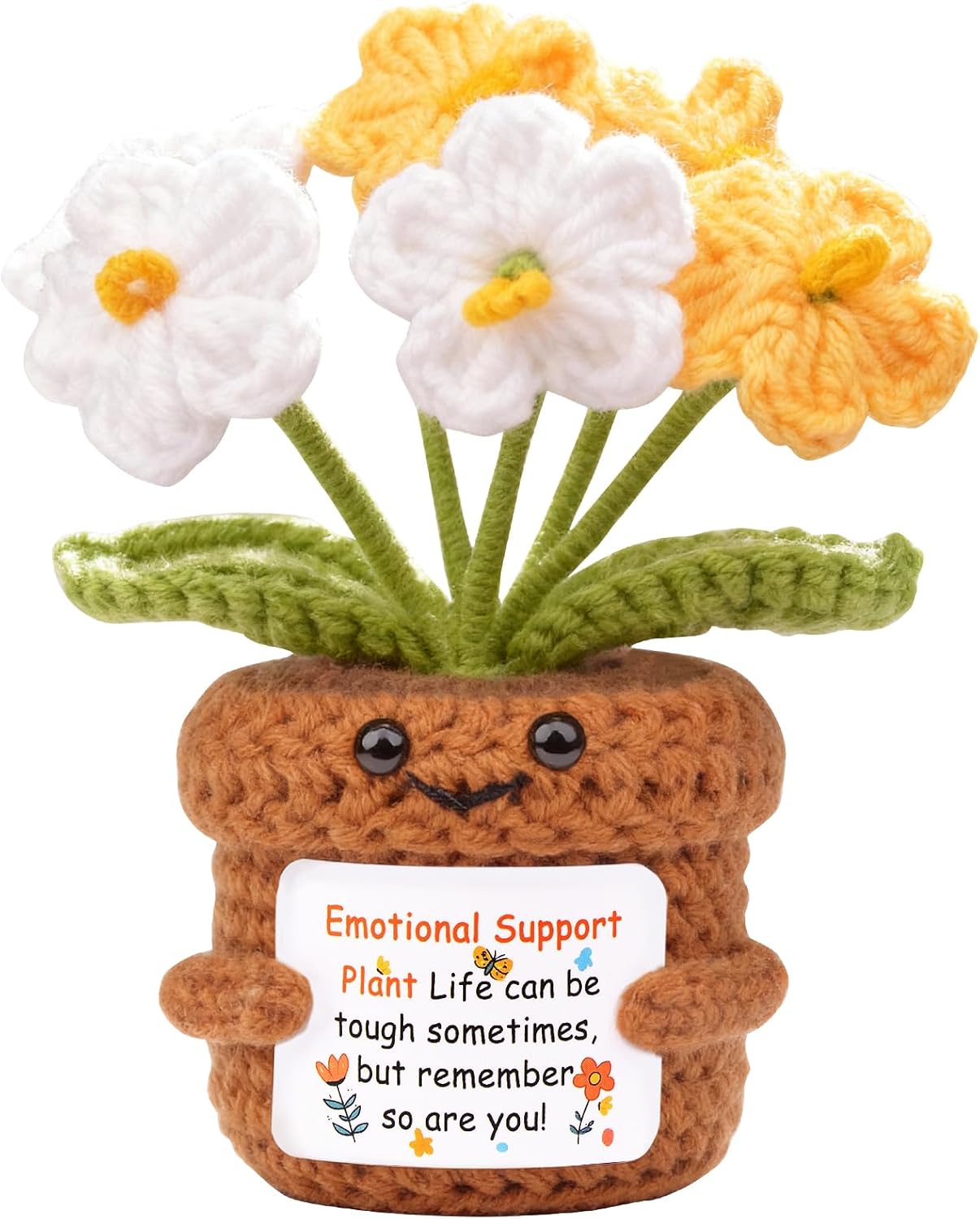 Amazon.com: MuMyer Handmade Positive Crochet Flower - Life is Tough But ...