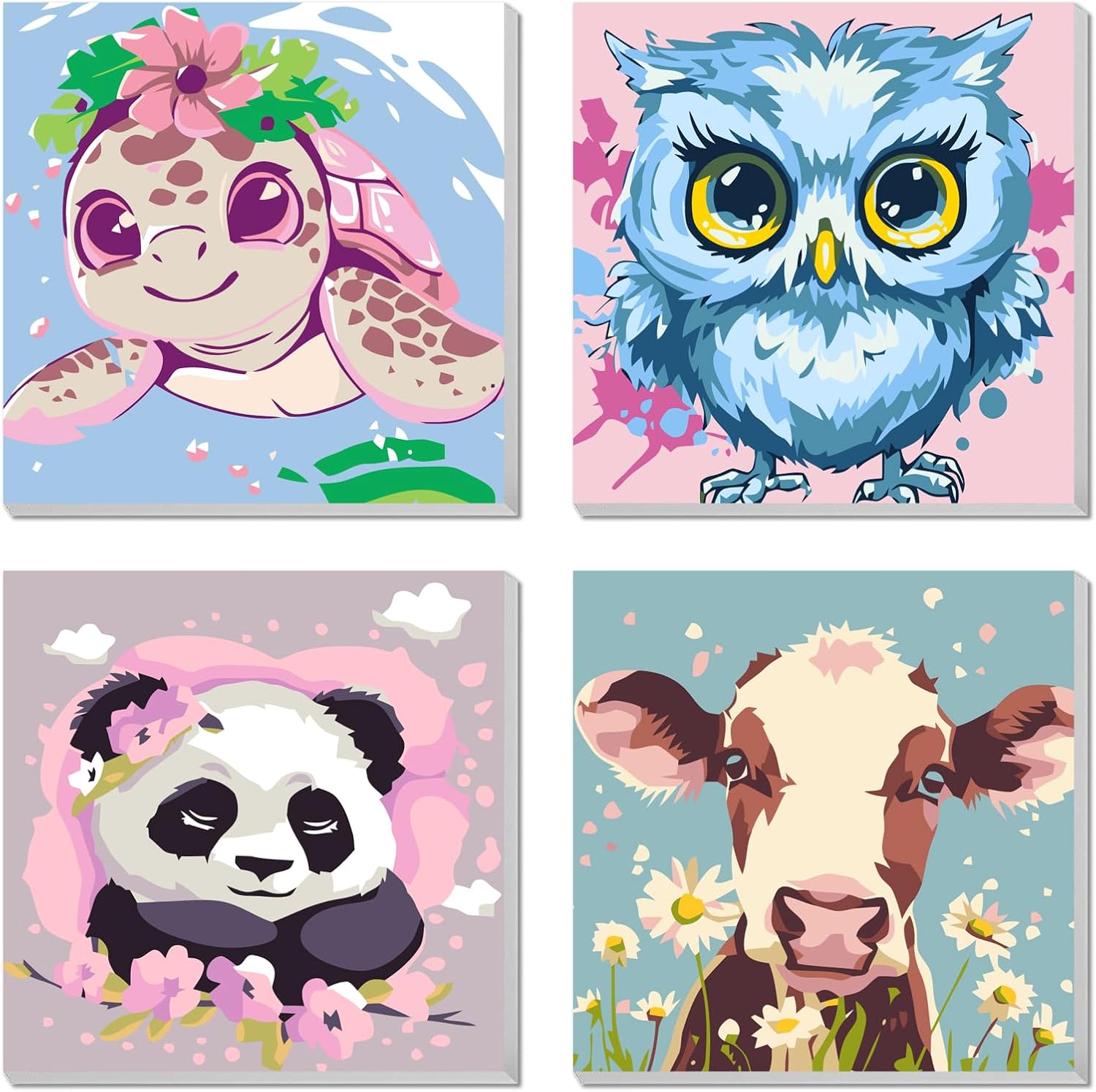 Amazon.com: AILIBUT 4 Pack Animal Paint by Numbers Kit for Kids Age 4 ...