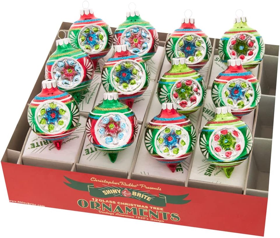 Amazon.com: Shiny Brite Holiday Splendor 12 Count 1.75", Decorated ...