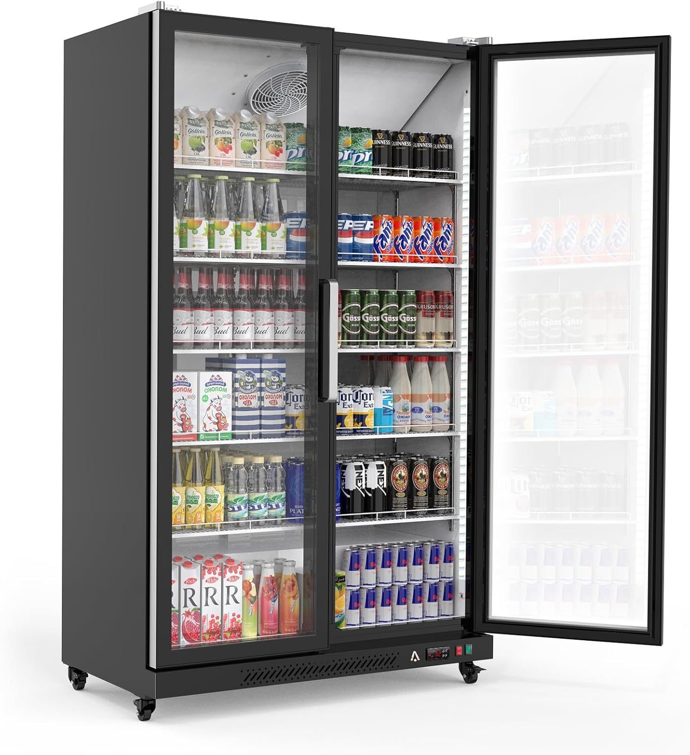 Amazon.com: Commercial Beverage Refrigerators, 27.1 Cu.Ft Glass Door ...