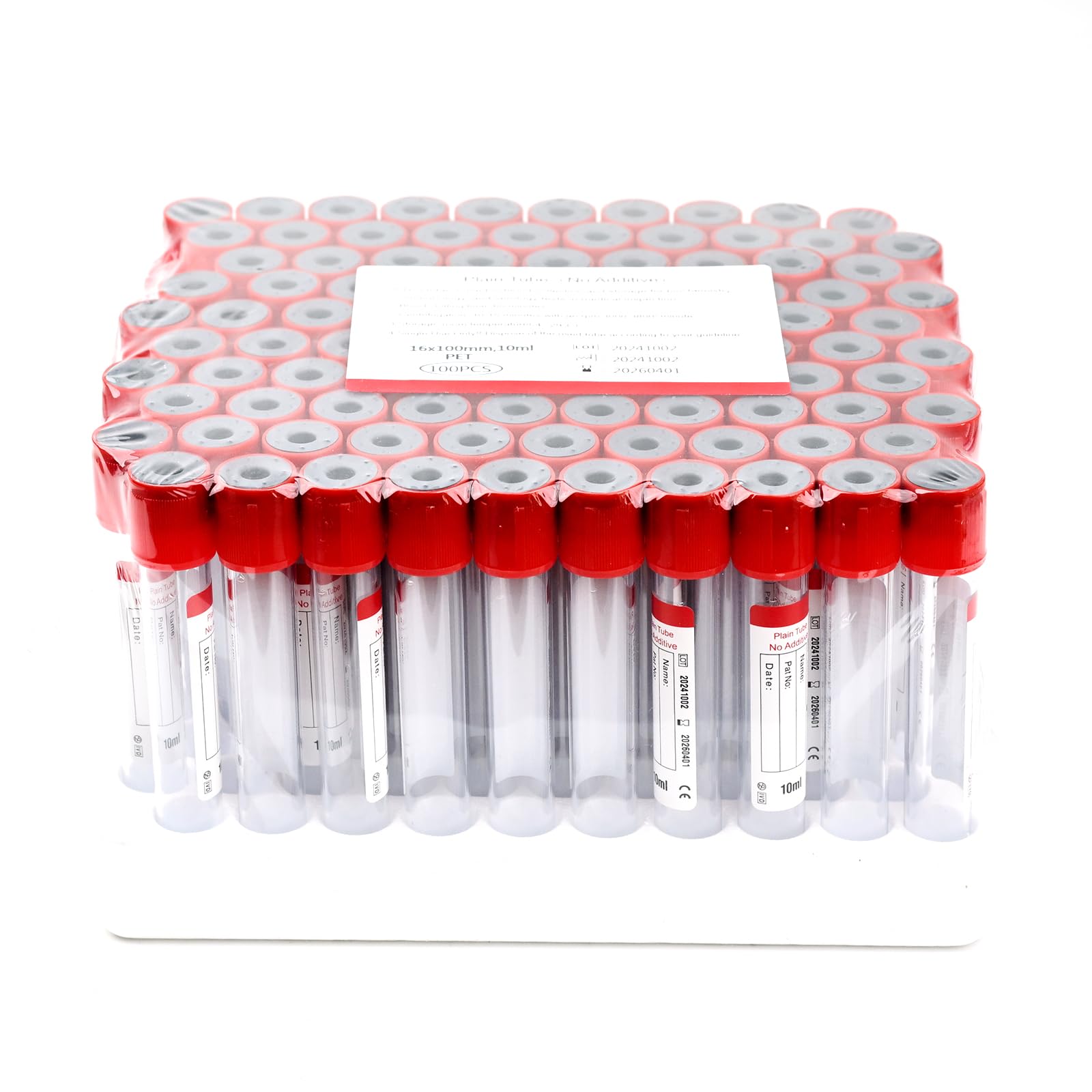 Vacutainer Blood Collection Tubes 10ml Plain Tube Vacuum Collecting Lab ...