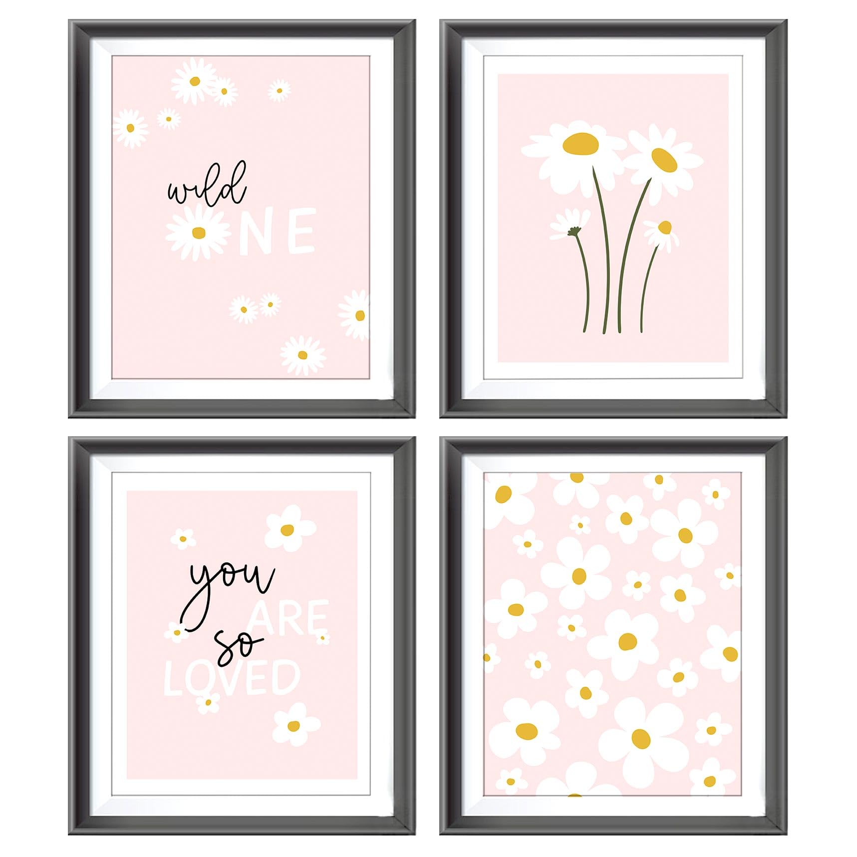 Amazon.com: AEHIE Boho Pink Daisy Flower Decor Wall Art Print, You Are ...