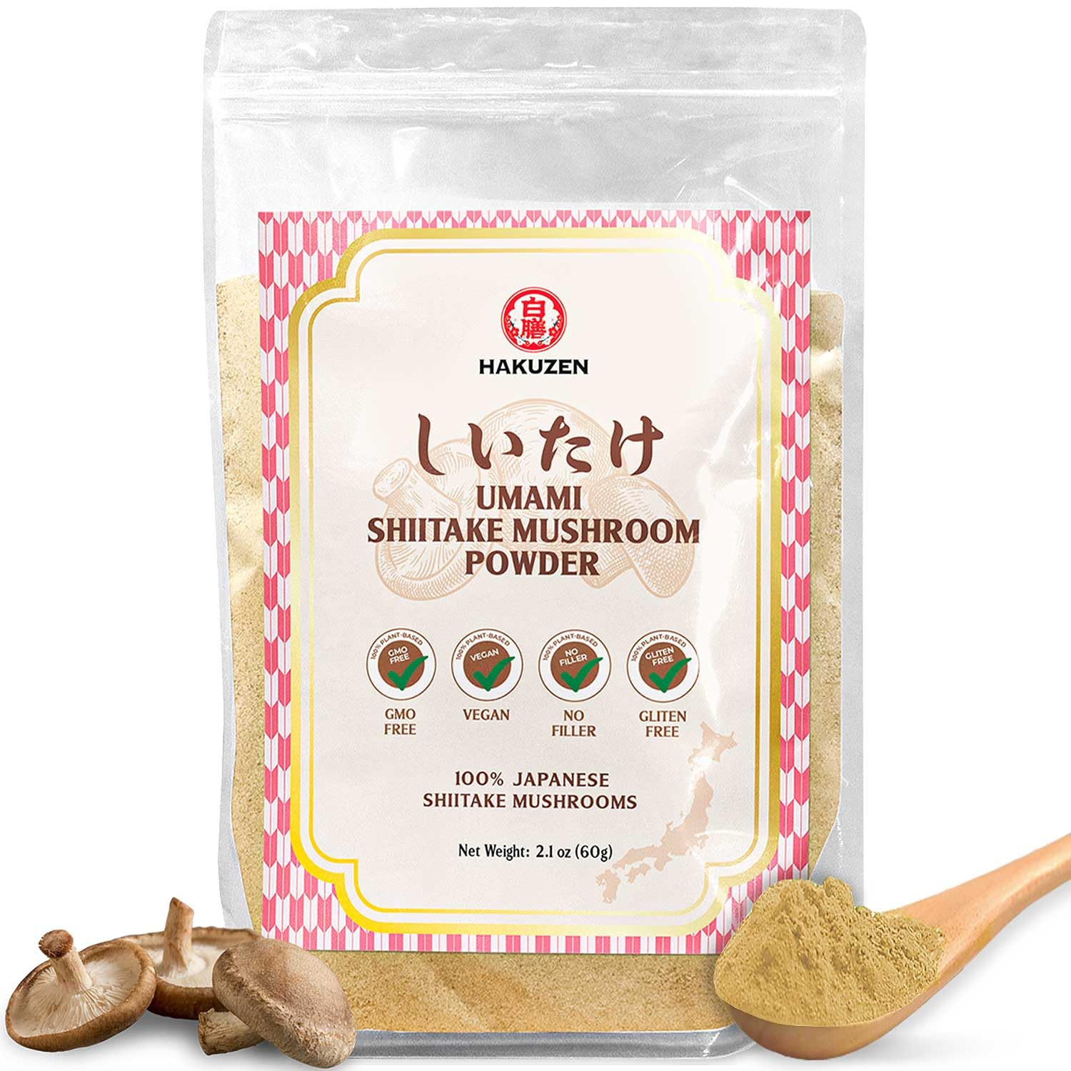 Amazon.com: HAKUZEN Japanese Shiitake Mushroom Powder, umami Powder, No ...