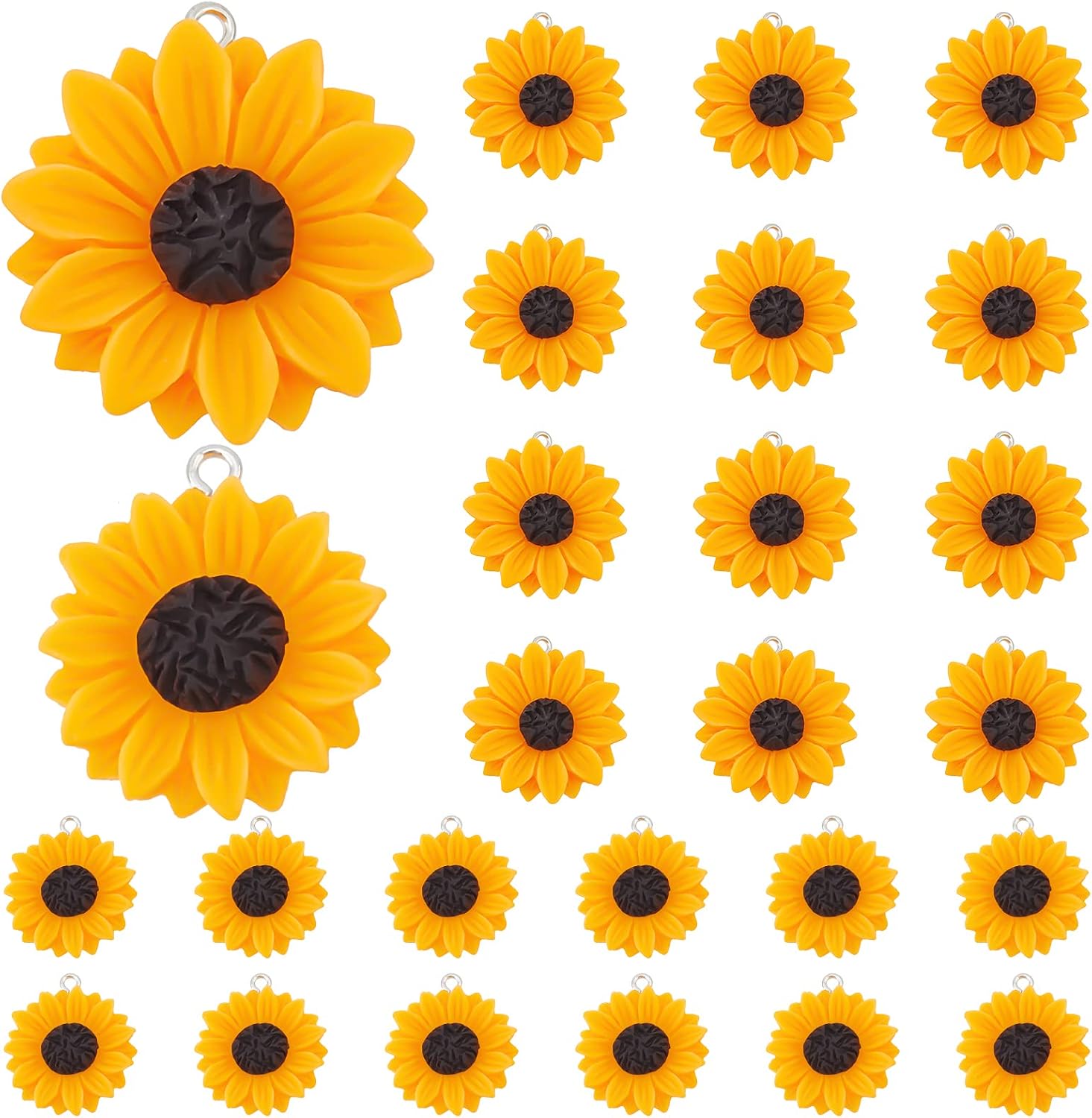 Amazon.com: PH PandaHall 24pcs Sunflower Pendants, 2 Size Flatback ...