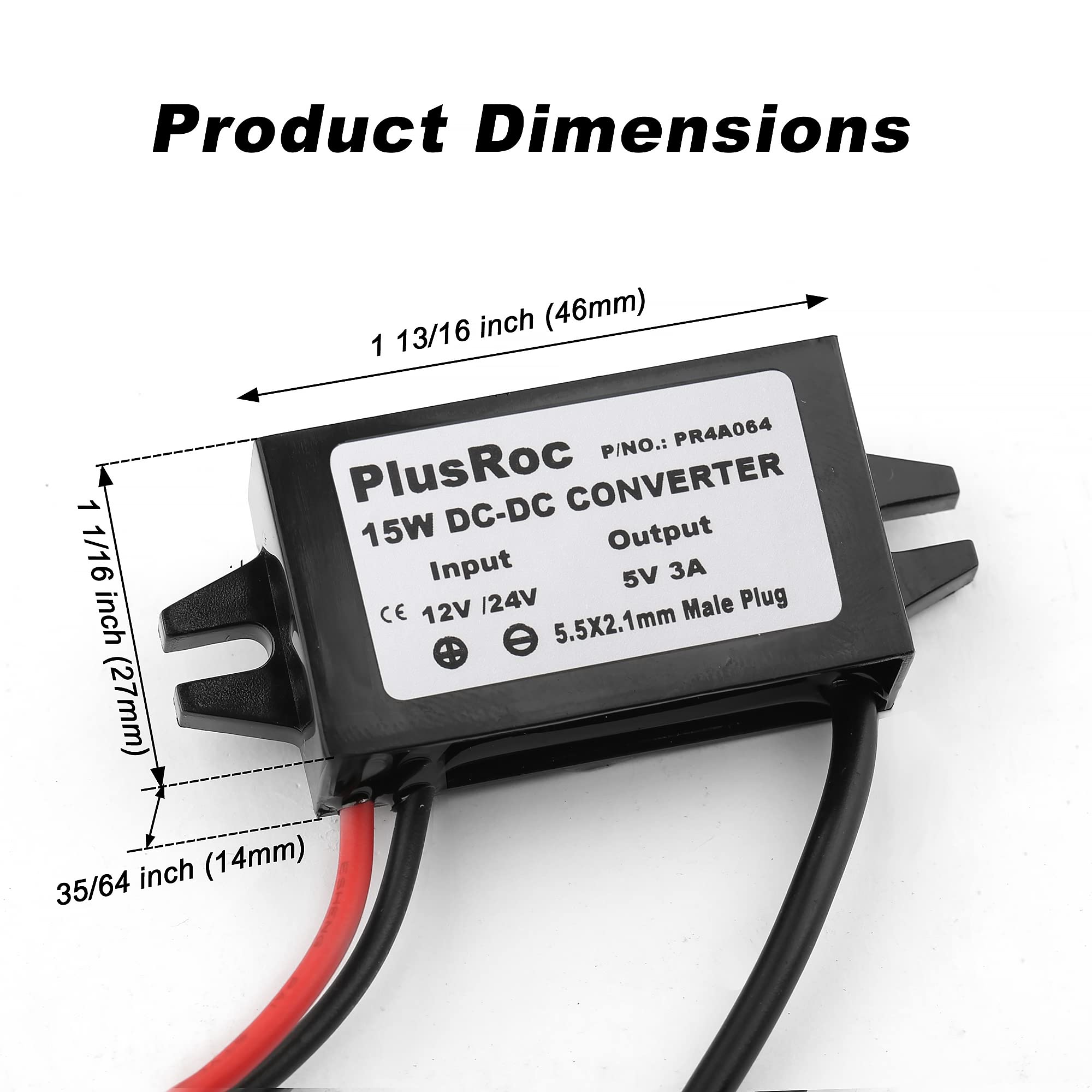 Snapklik.com : PlusRoc Waterproof 12V/24V To 5V Converter DC-DC Step Down Module Power Adapter ...