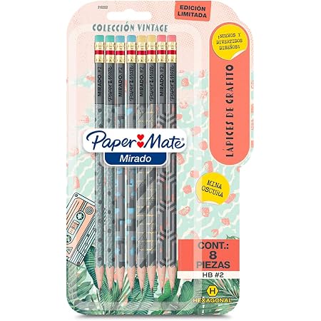 Lápices de Grafito Hexagonal Paper Mate 8 piezas : Amazon.com.mx ...