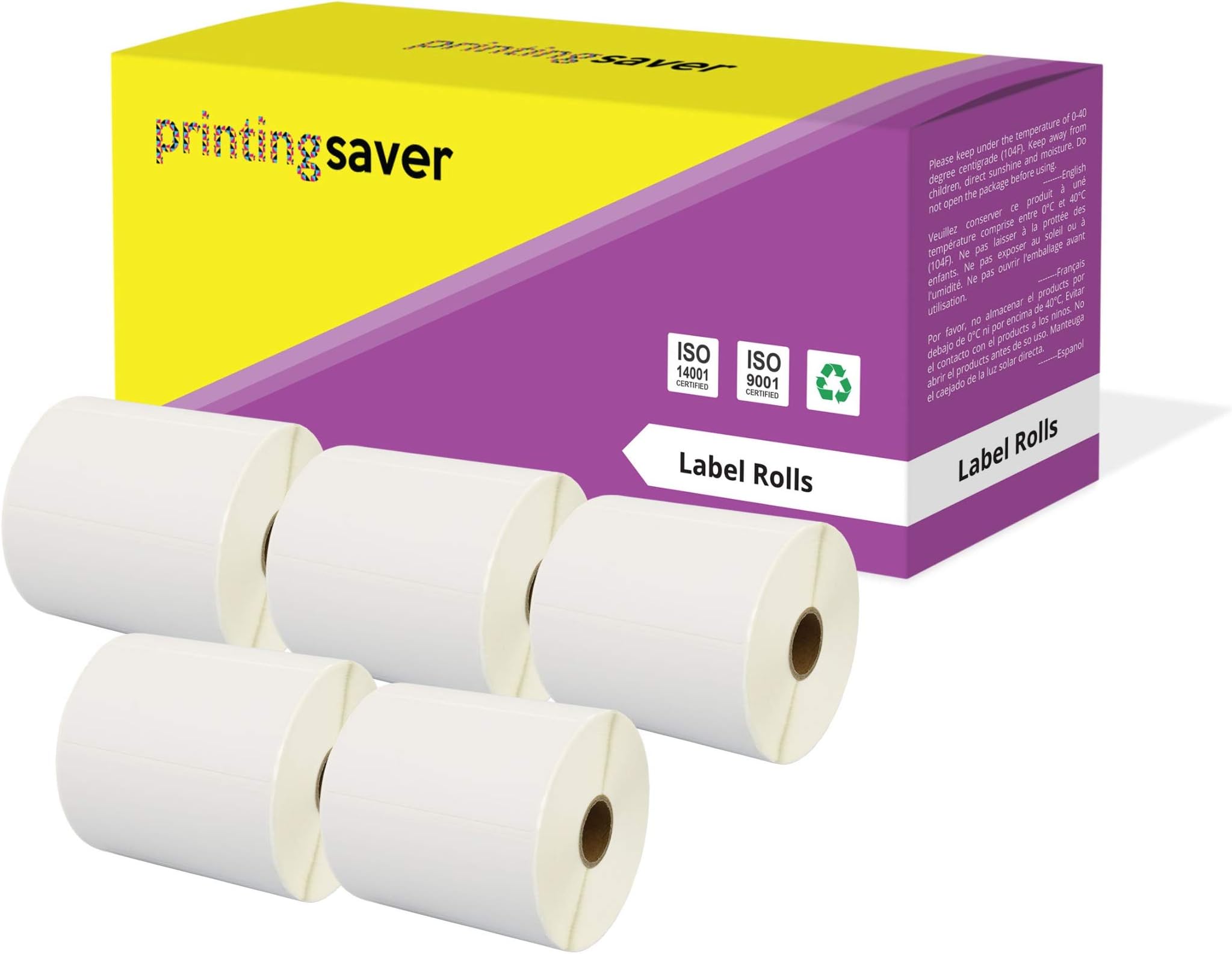 10 Compatible Rolls 100mm x 50mm White Direct Thermal Labels for Zebra ...