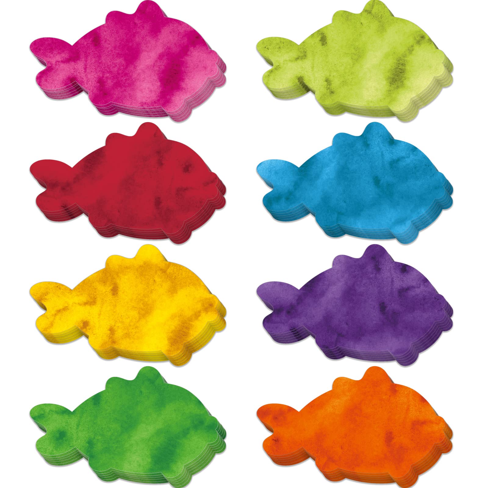 Buy 48 Pcs Paper Fish Assorted Color Fish Cutouts Fish Shaped Cards ...
