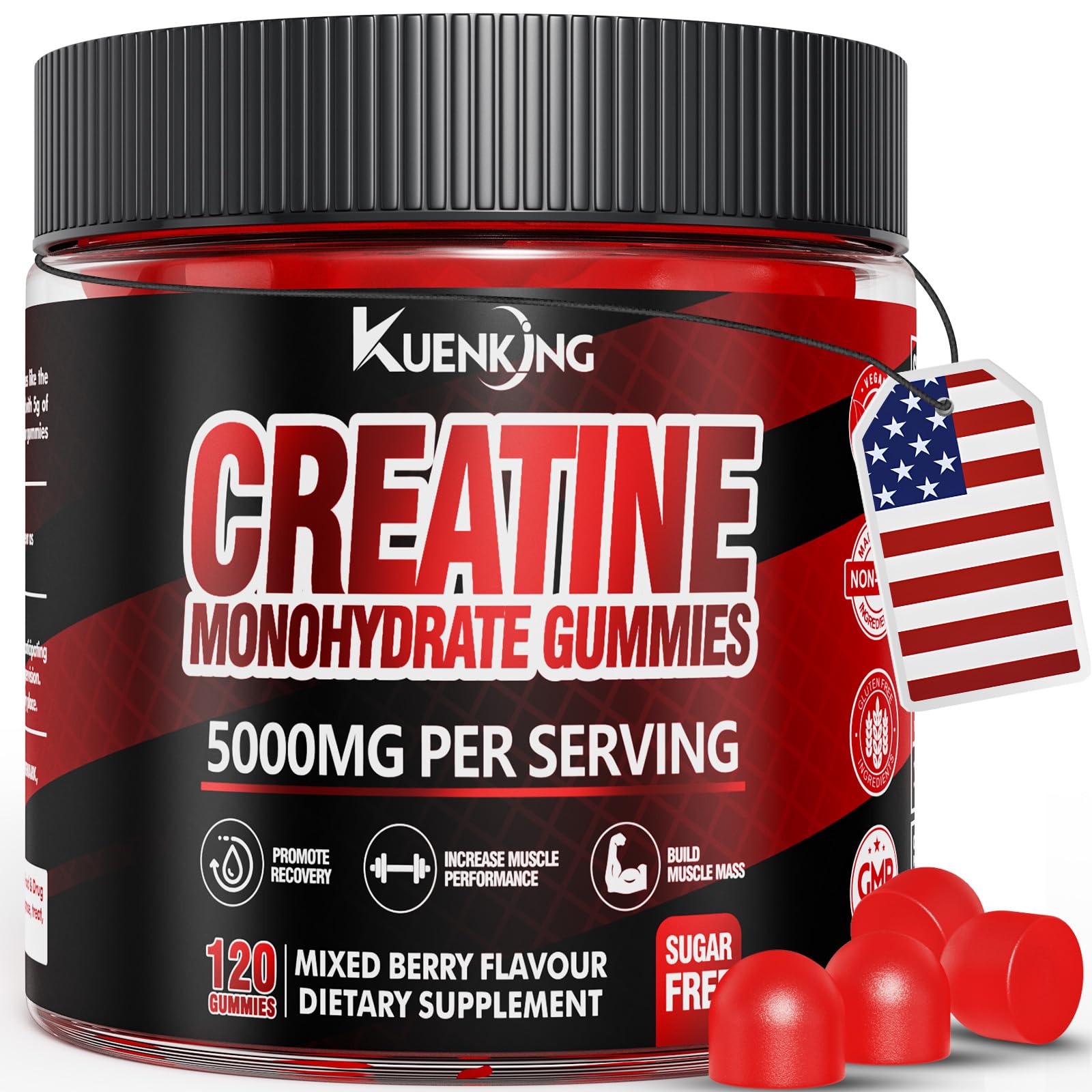 Amazon.com: KuenKing Creatine Monohydrate Gummies 5g for Men & Women ...