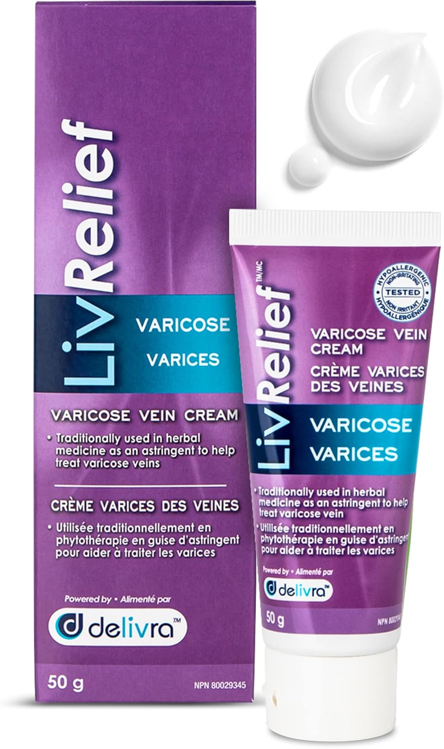 LivRelief Varicose Vein Cream (50g) Liv Relief Brand: LivDerma : Amazon ...