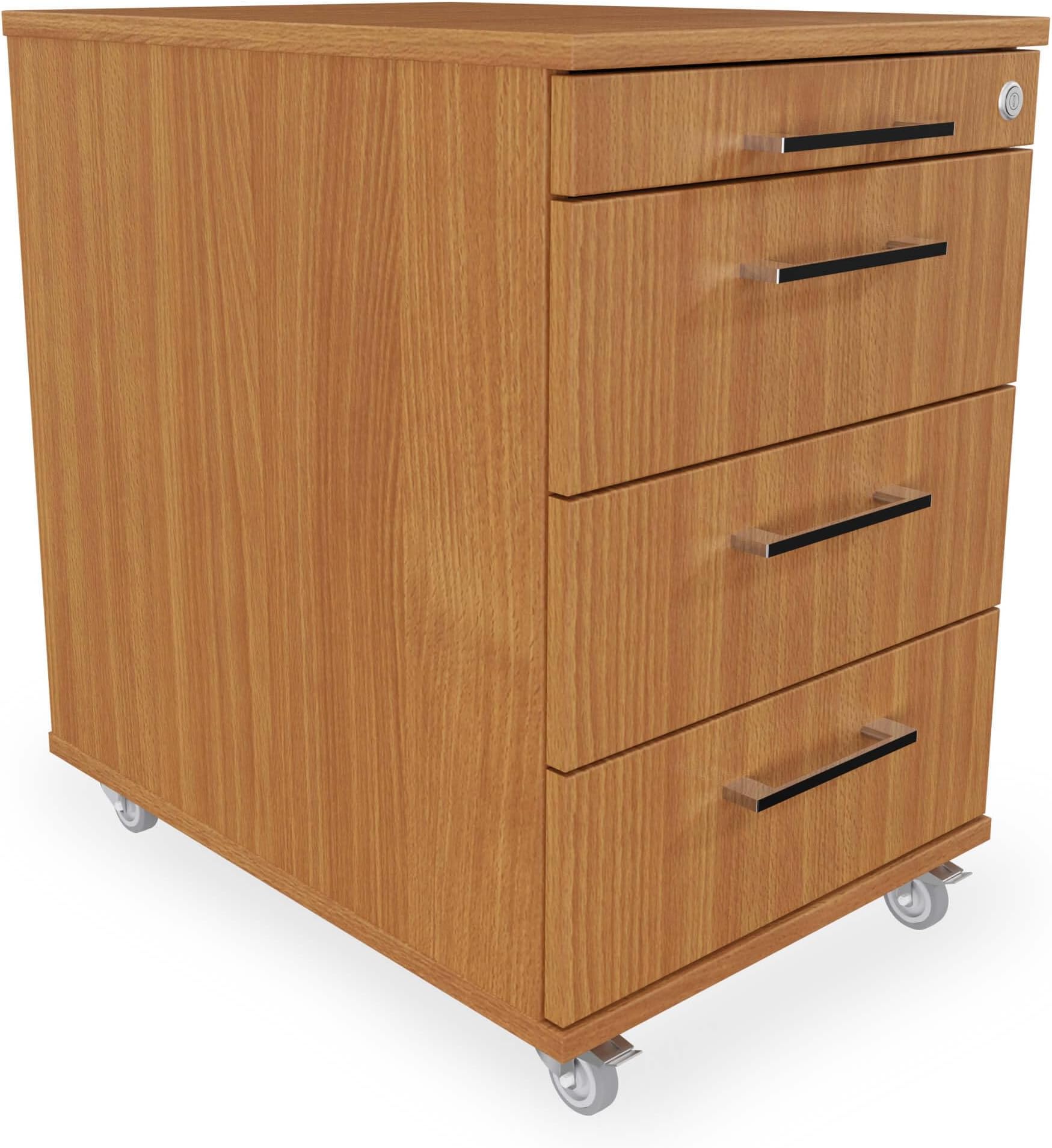 Finebuy Rollcontainer 33 x 63 x 38 cm Holz Schubladenschrank ...