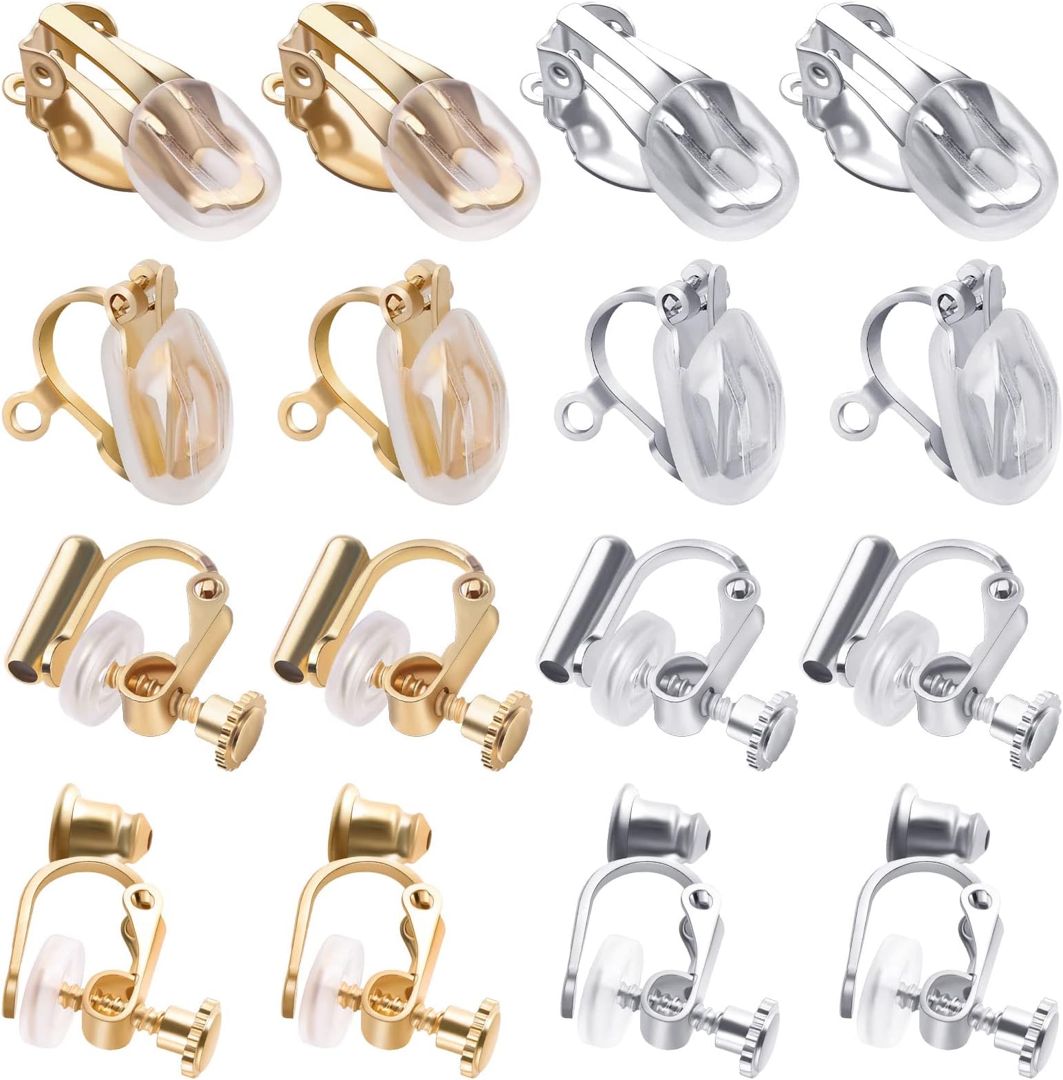 Amazon.com: 20 Pieces Clip On Earring Converter Non-Pierced Earrings ...