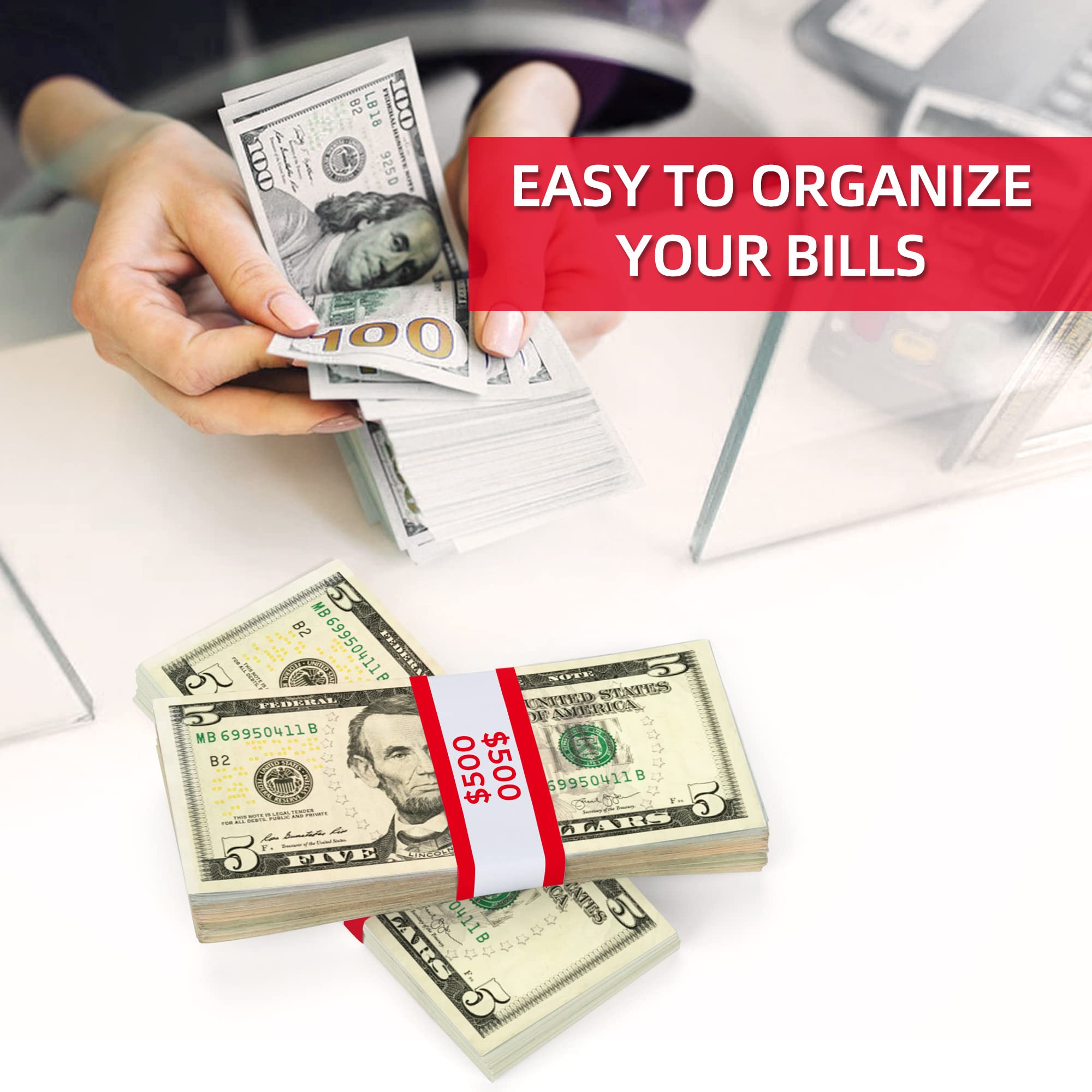Snapklik.com : Money Bands 550 Pack For Cash Self Adhesive Wrappers For ...