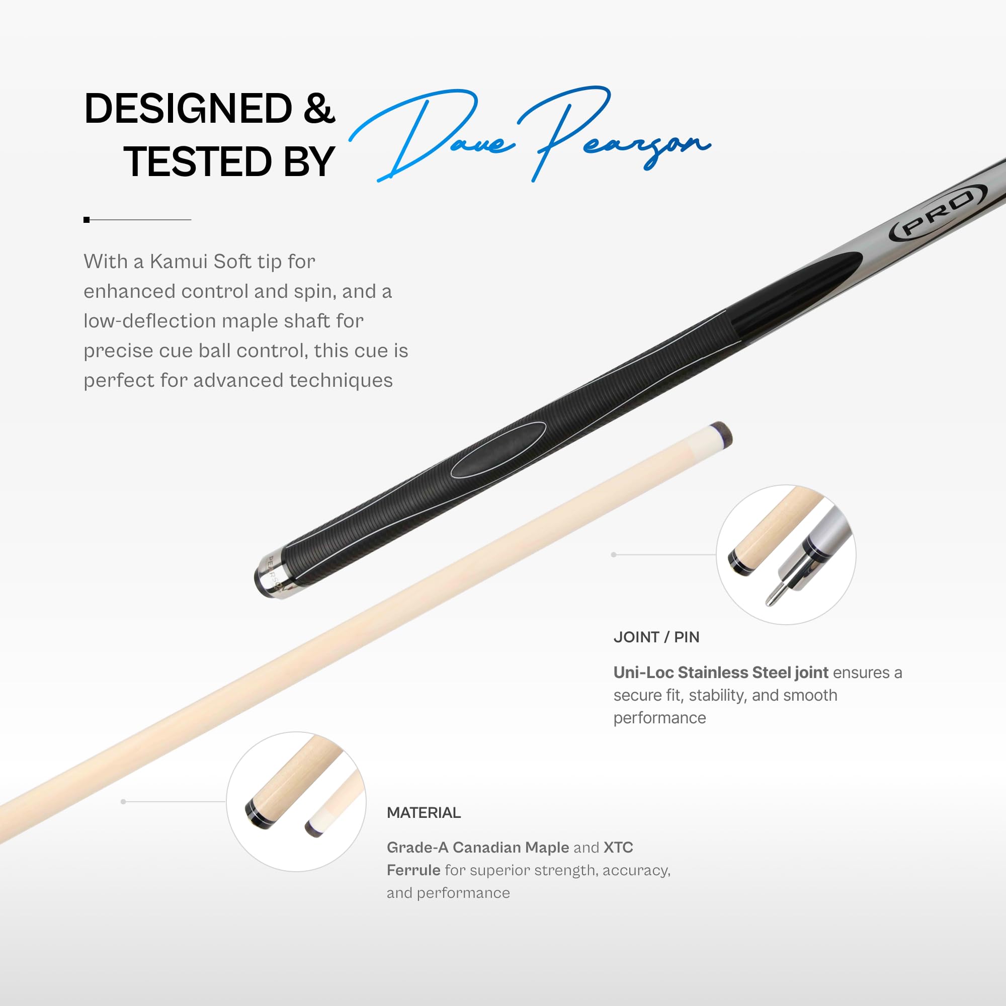 Snapklik.com : Cues Pro Series Pool Cue 58” Maple Wood Cue Stick, Low ...