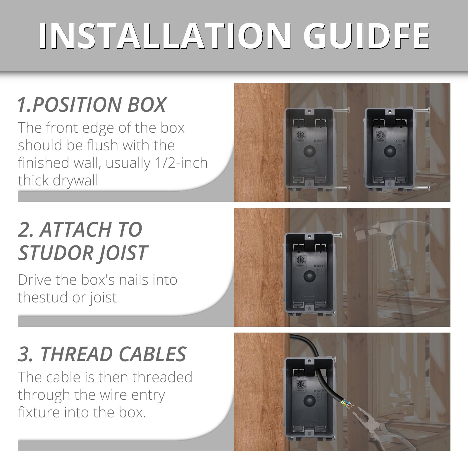 Snapklik.com : AIRTAK 1-Gang New Work Electrical Outlet Box,18 Cubic ...