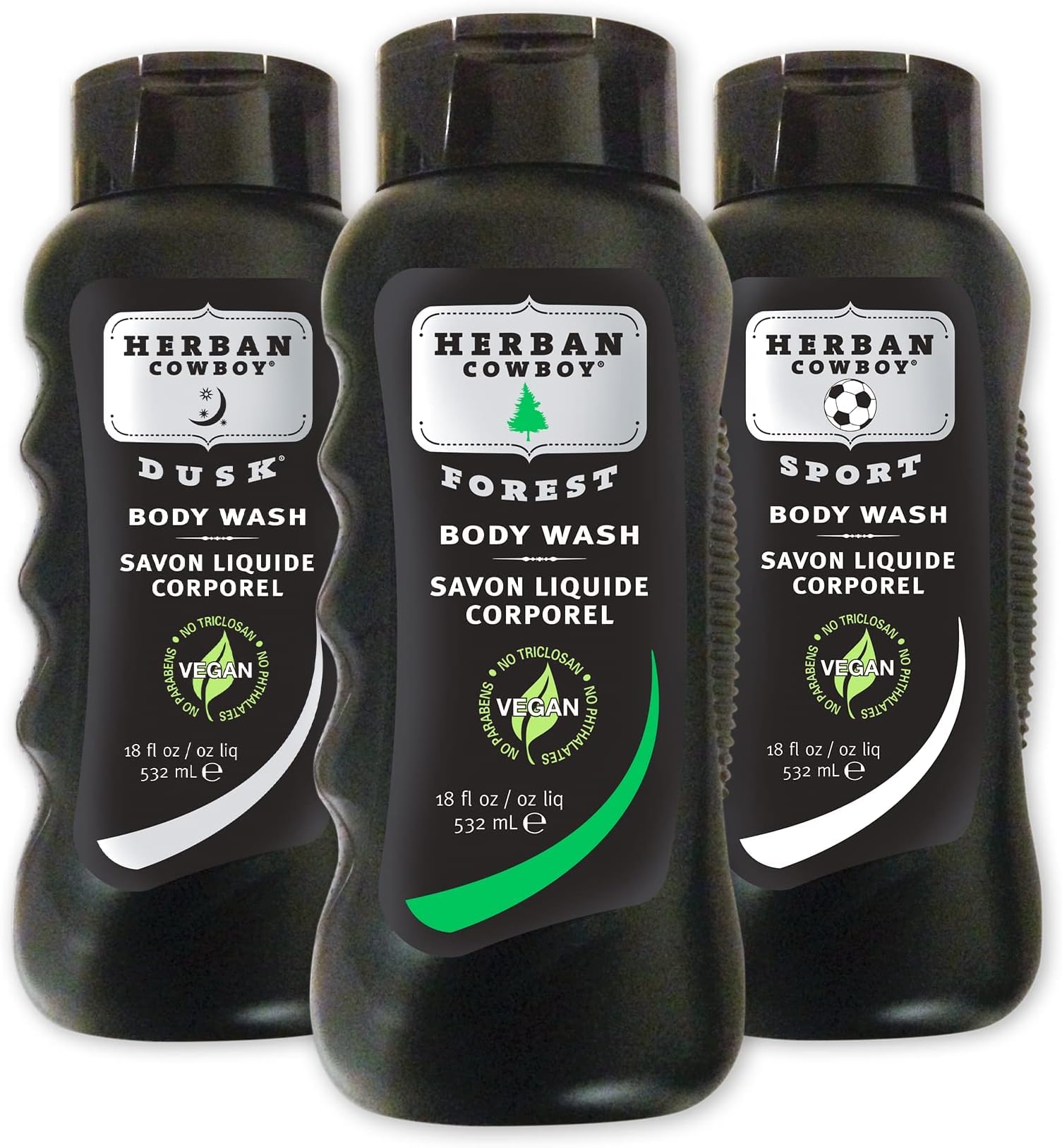 Amazon.com : Herban Cowboy Body Wash Bundle - Dusk, Forest and Sport 18 ...