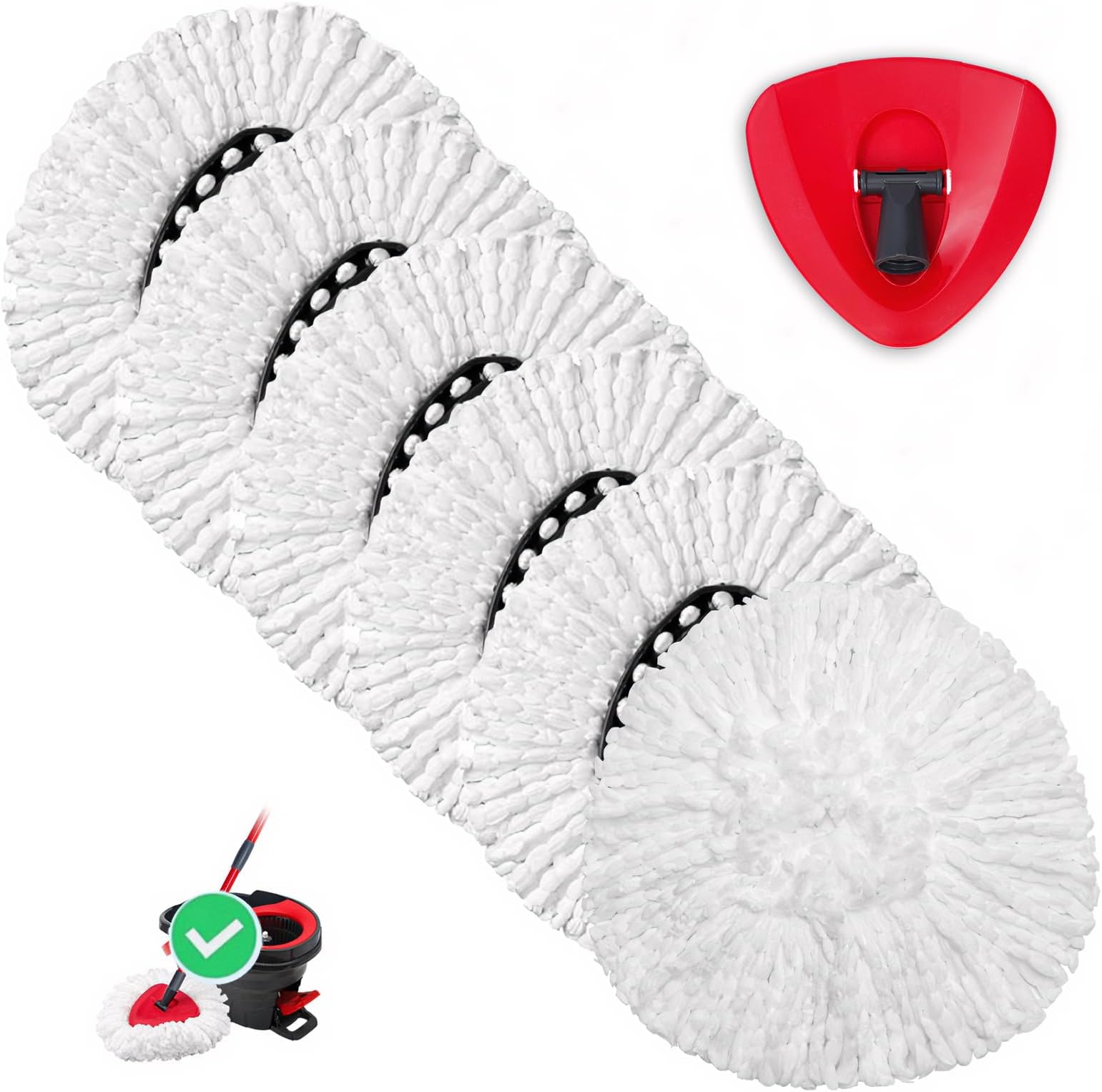 Amazon.com: 6+1 Pack Compatible with Spin-Mop-Replacement-Head Easy ...