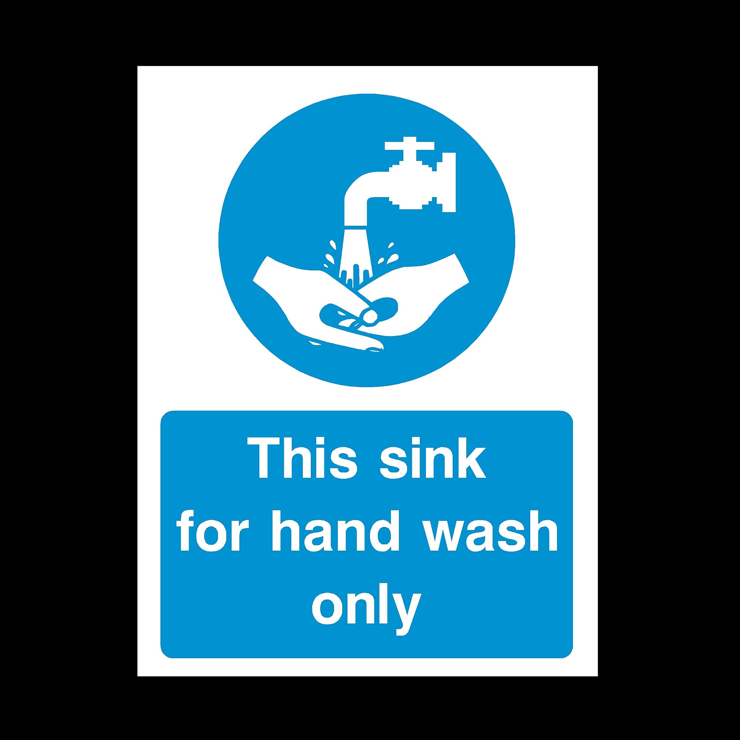Hand wash only sink Sign - Self Adhesive Sticker - (A7) 75x100mm ...
