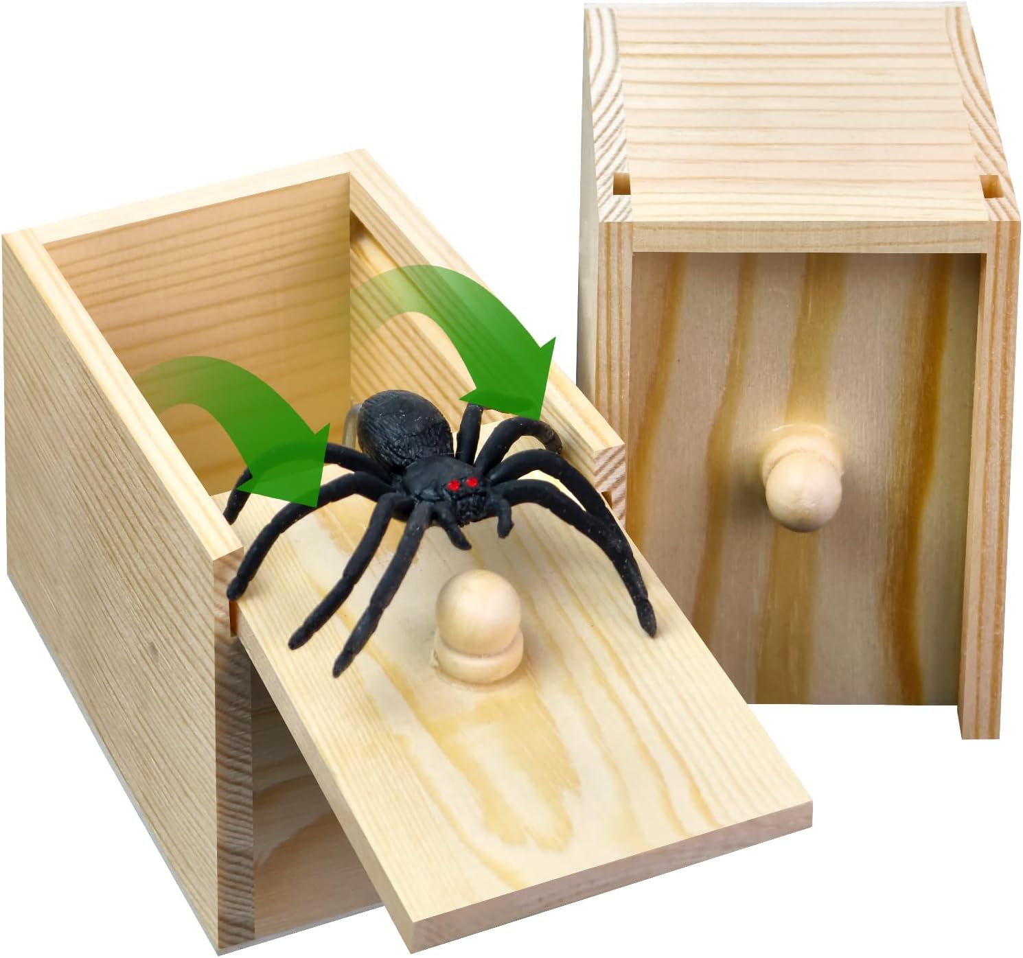 Wooden Surprise Spider Prank Box - Handcrafted Spider in a Box for ...