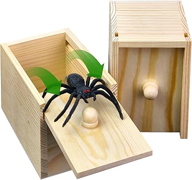 Wooden Surprise Spider Prank Box - Handcrafted Spider in a Box for ...