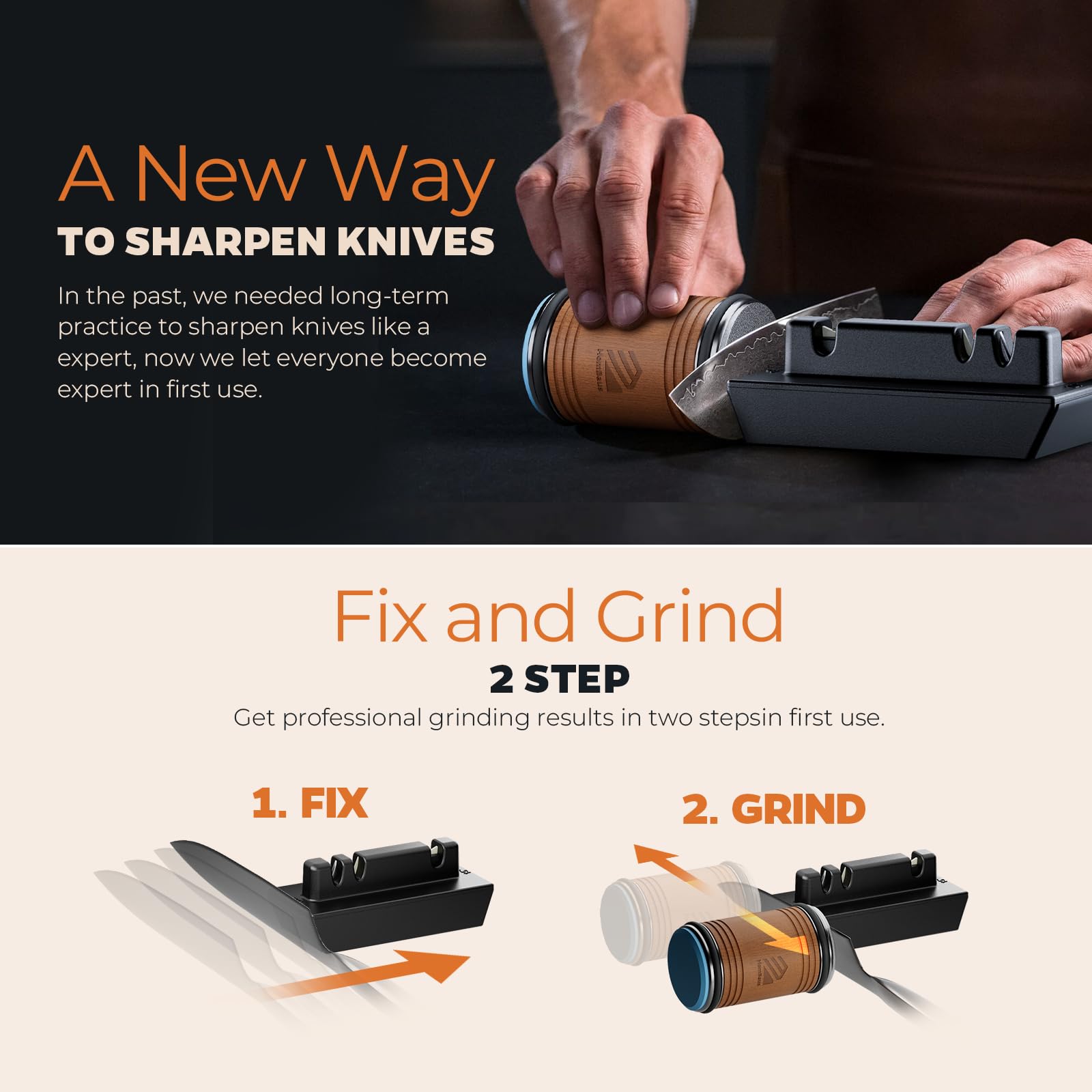 Rolling Knife Sharpener - Knife Sharpening Kit with Diamond and ...