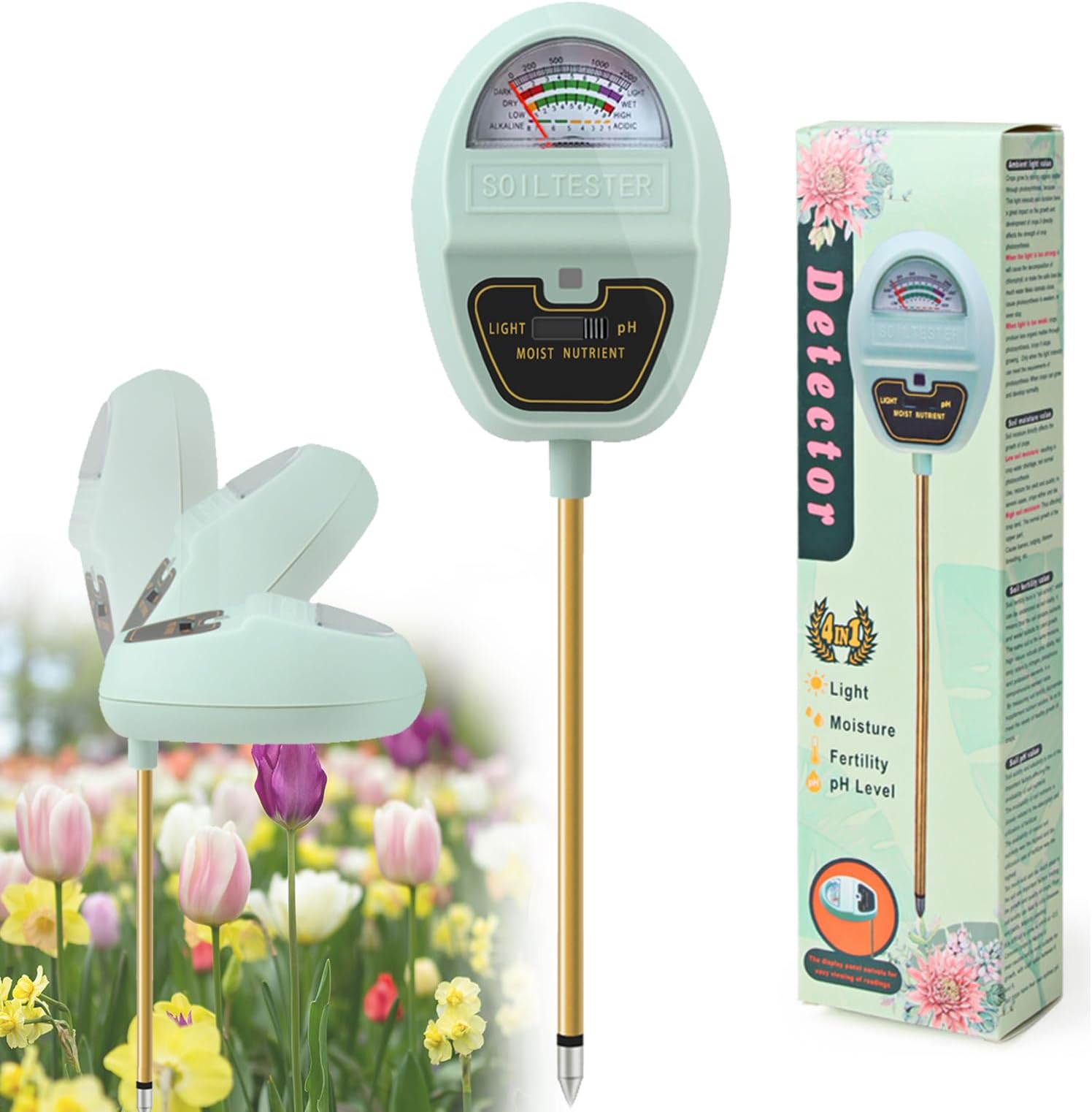 Amazon.com: XLUX Long stem Soil Moisture Meter and Soil pH Testing Kits ...
