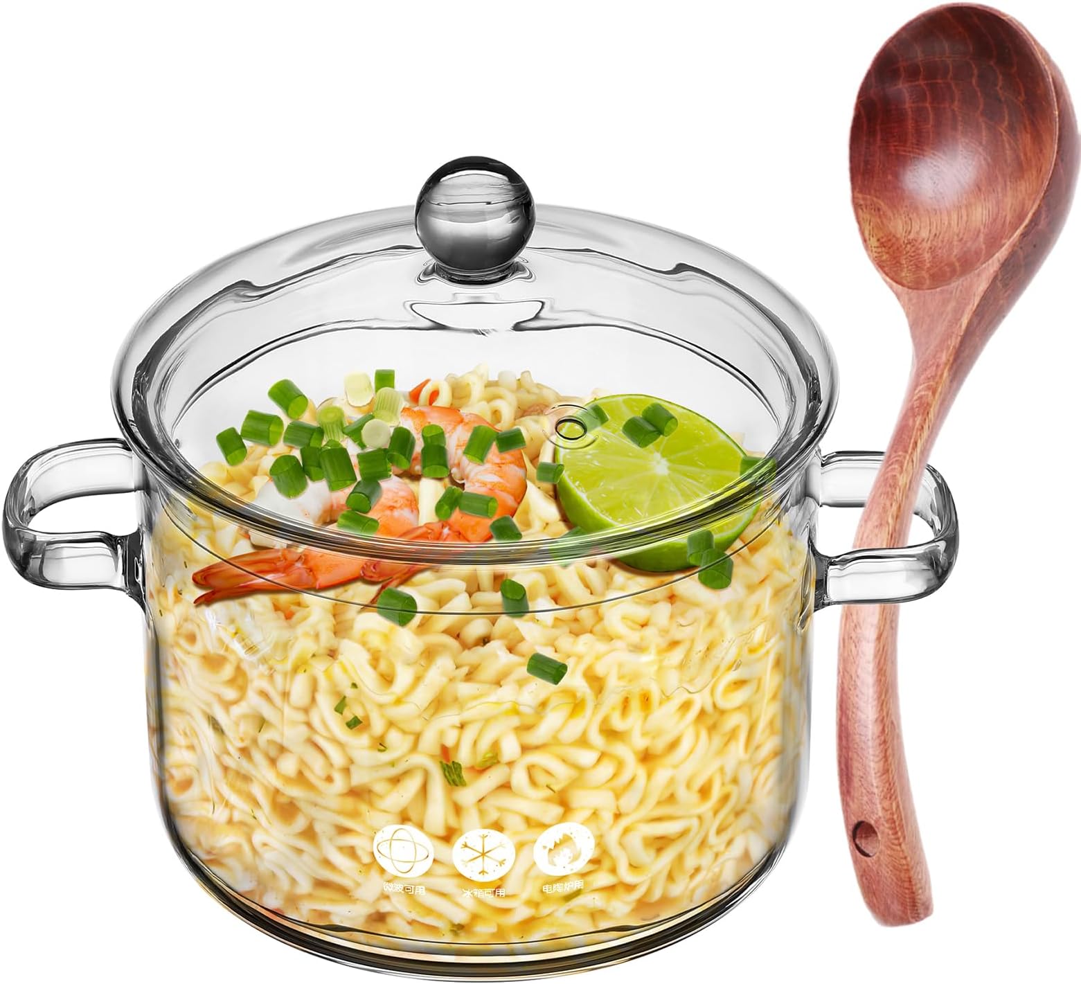 Amazon.com: FILULA Glass Pots For Cooking on Stove (64oz/1.9L) with ...