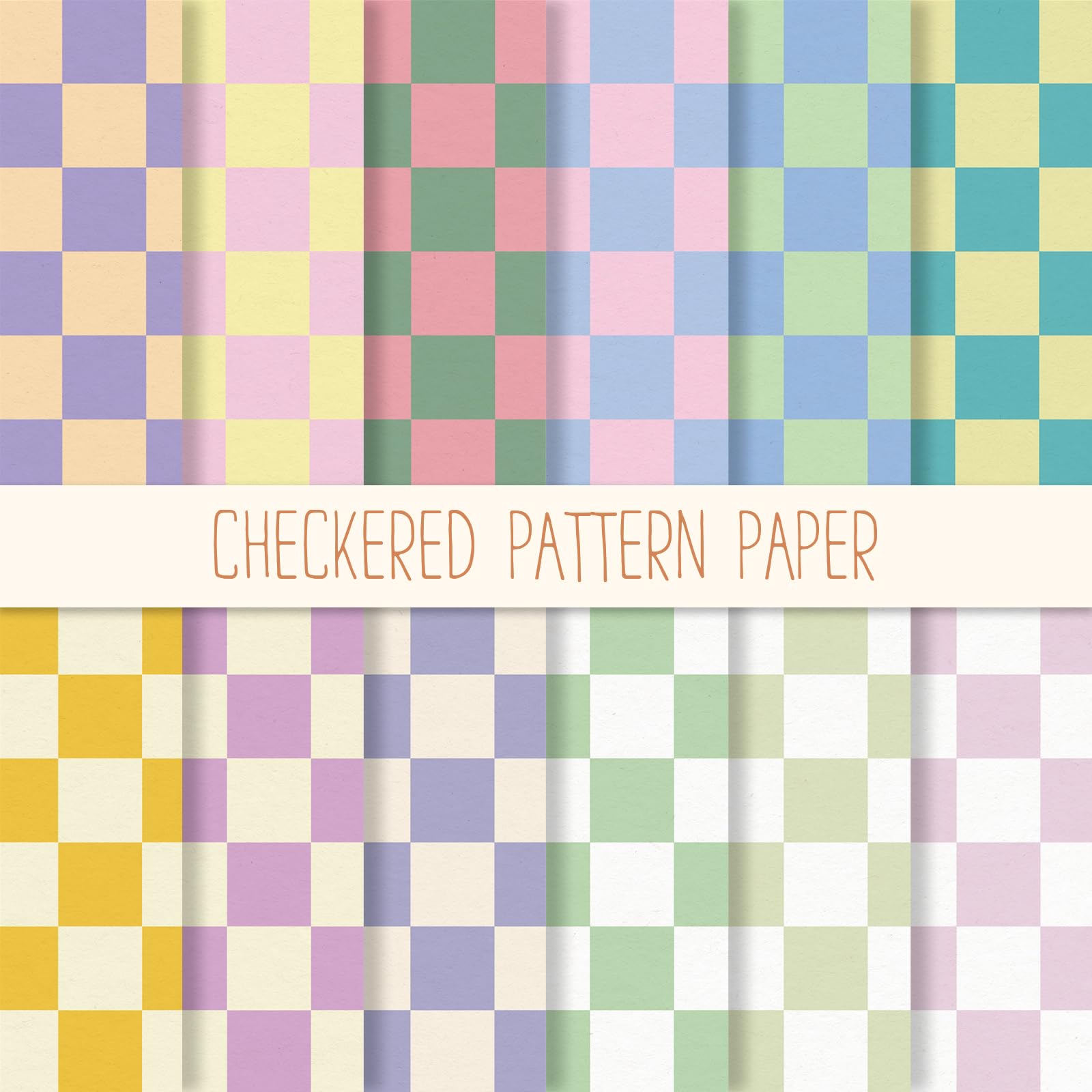 Amazon.com : JarThenaAMCS 24 Sheets Checkered Pattern Paper Pastel ...