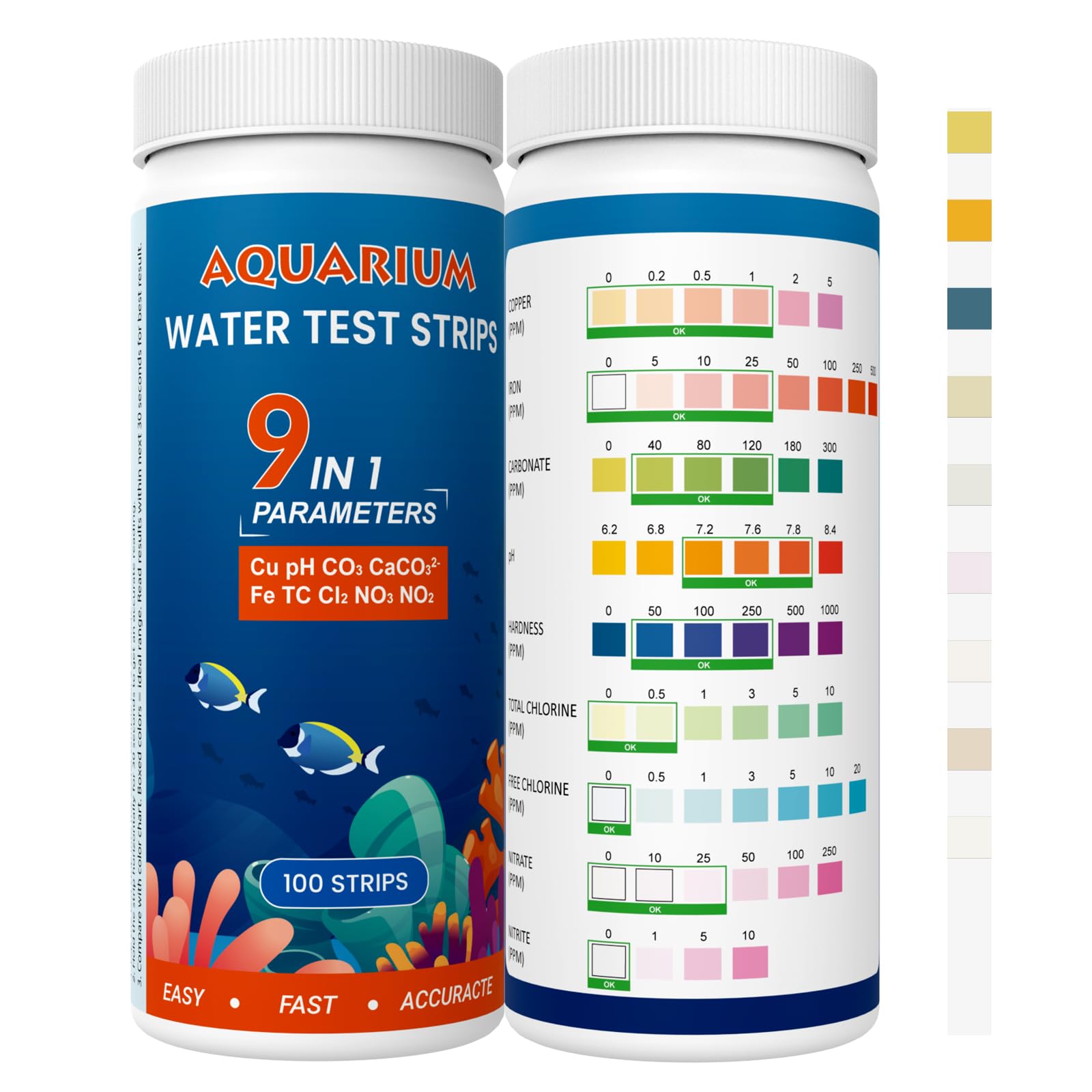 Amazon.com: 9IN1 Aquarium Test Strips-100 Strips Aquarium Water Test ...