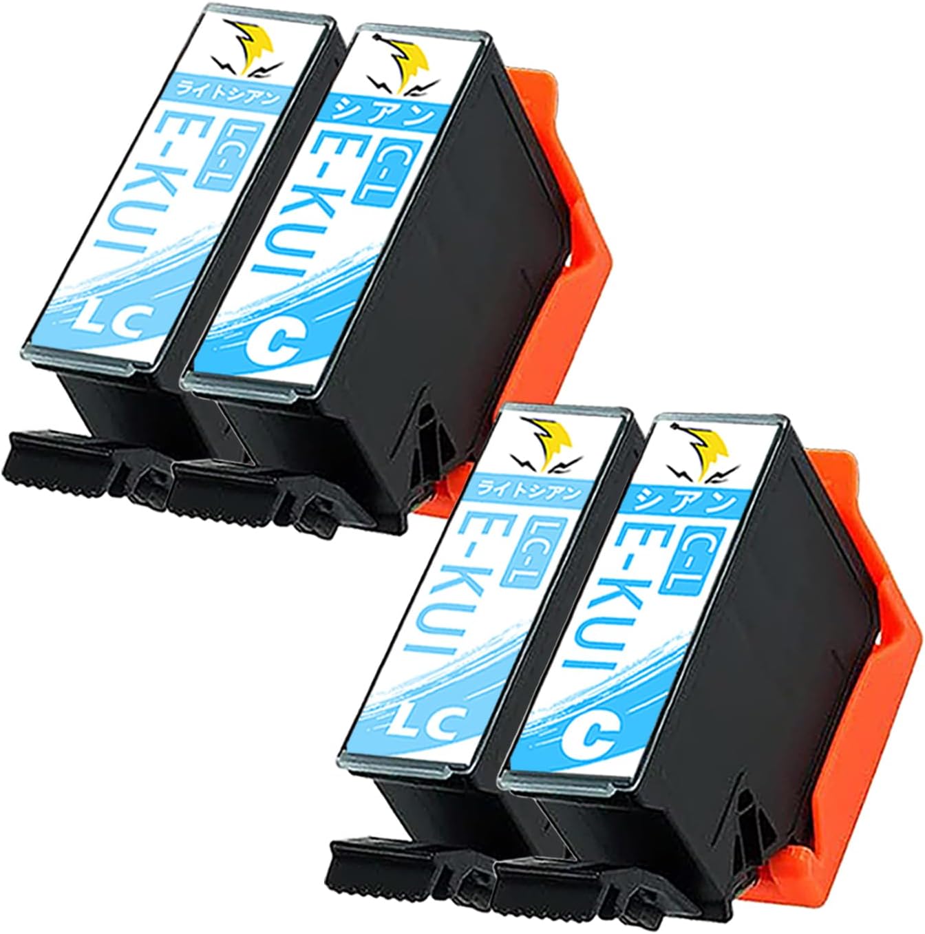 Amazon.co.jp: 【稲妻トナー】KUI インク シアン ライトシアン 互換 インクカートリッジ KUI-C-L×2 KUI-LC-L×2 クマノミ エプソン(Epson) 増量 IC ...