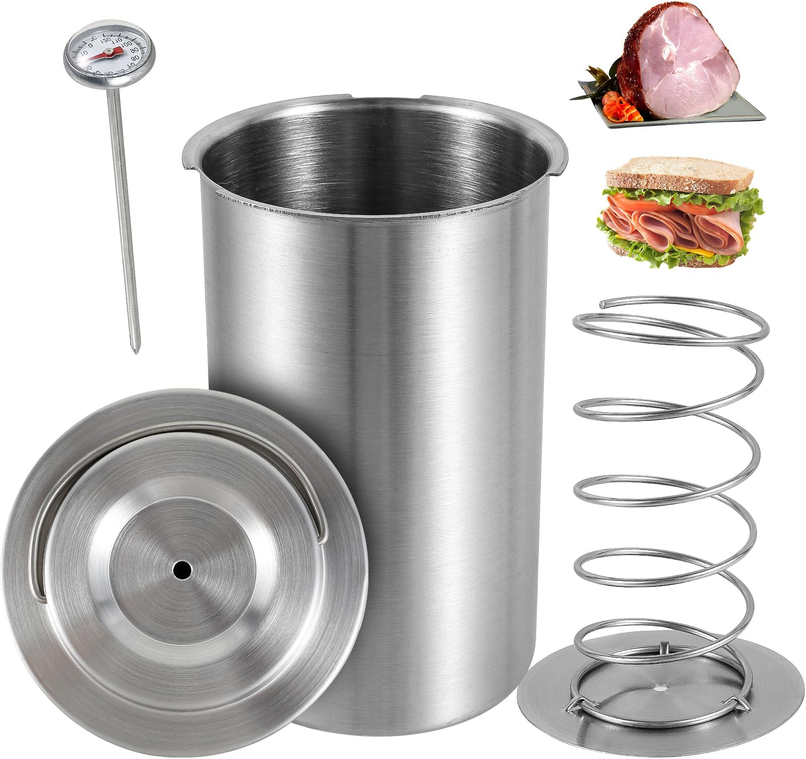Amazon.com: Ham Maker Stainless Steel Meat Press - Ham Press with ...