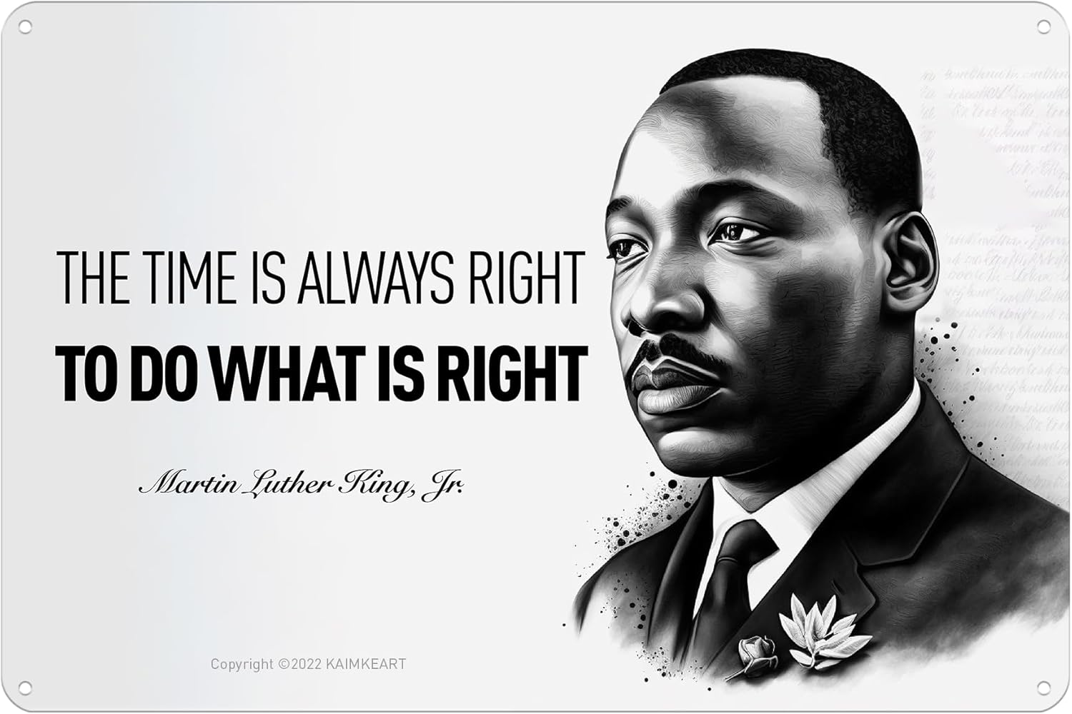 Amazon.com: KAIMKEART Martin Luther King Jr. Metal Wall Art - The Time ...
