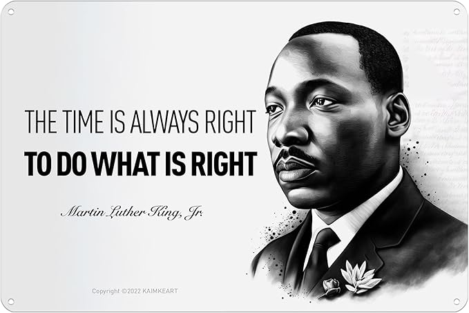 Amazon.com: KAIMKEART Martin Luther King Jr. Metal Wall Art - The Time ...