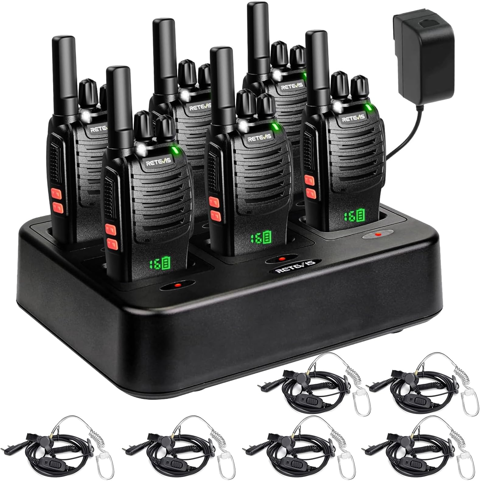 Amazon.com: Retevis H-777H Walkie-Talkies with 6 Way Gang Charger,2 Way ...