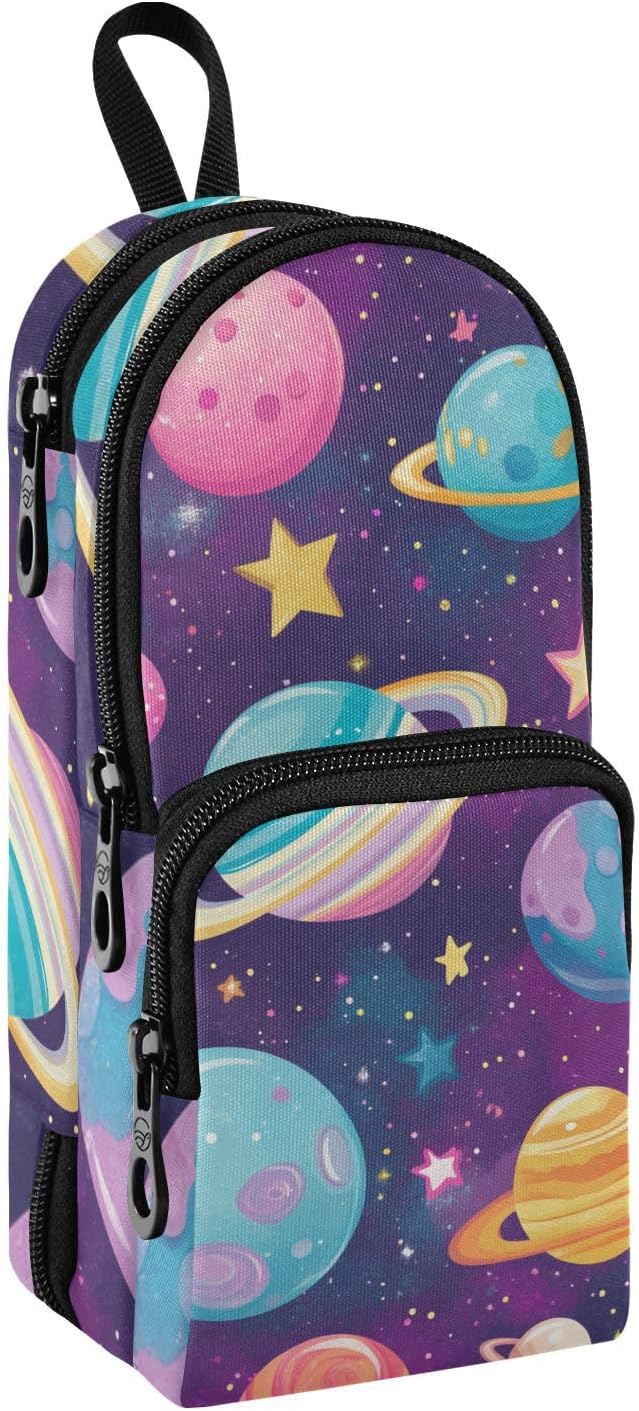 Amazon.com: Pink Planet Star Pencil Case with Zippers Pencil Pouch for ...