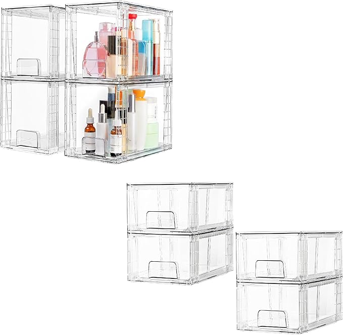 Amazon.com: Vtopmart 4 Pack 7" and 4 Pack 4.4" Clear Assemble Storage ...