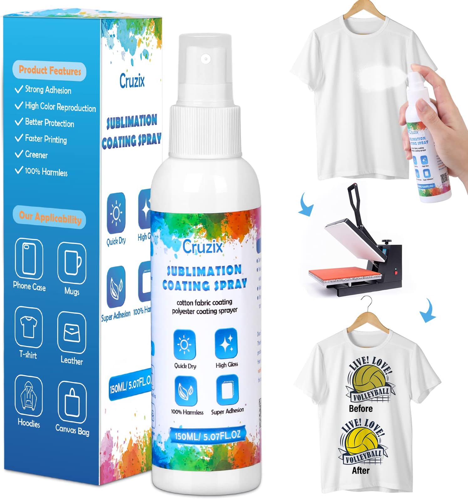 Amazon.com: Sublimation Spray for Cotton, Sublimation Coating Spray ...