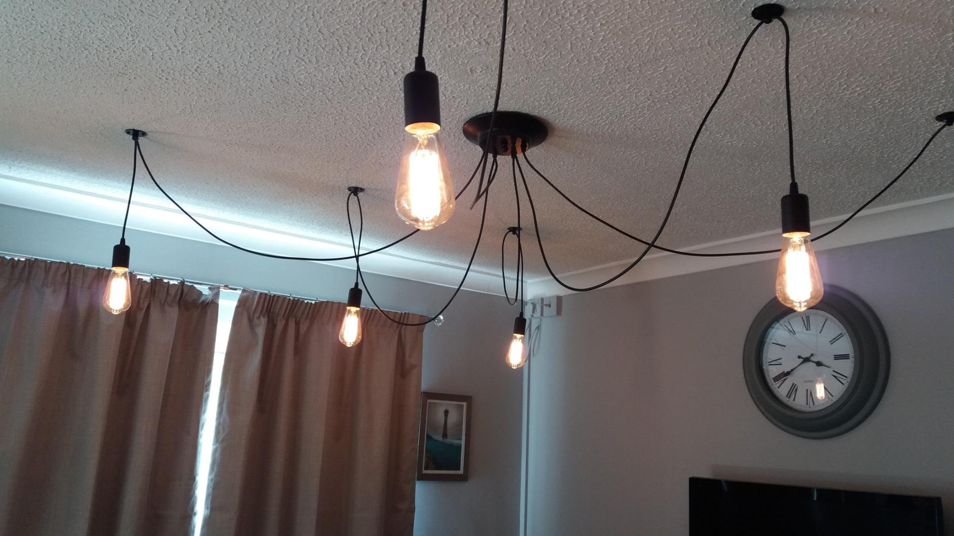 Lightess Industrial 6 Heads Spider Pendant Lights Vintage Spider ...