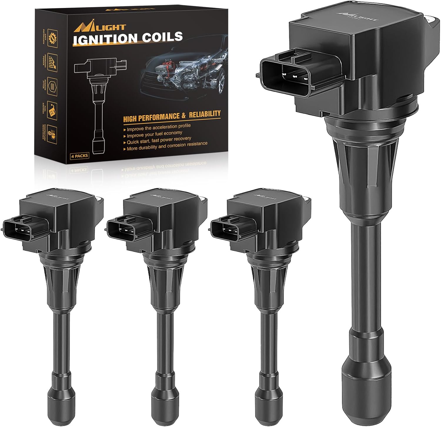 Amazon.com: Nilight Ignition Coil Pack Set of 4 Automotive Replacement ...