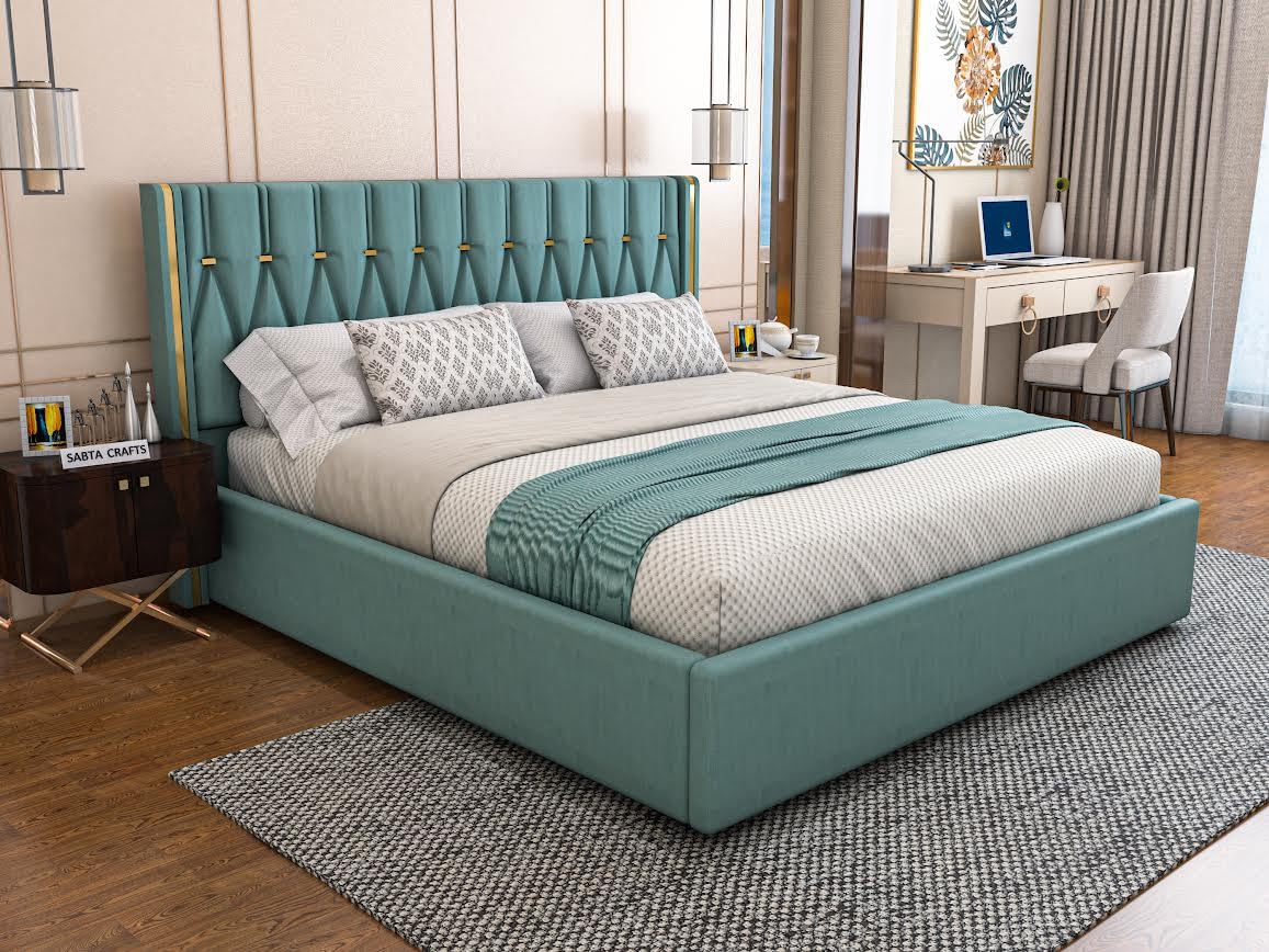 MAHALA Modern Upholstered Queen Size Bed with Box Storage for Bedroom ...