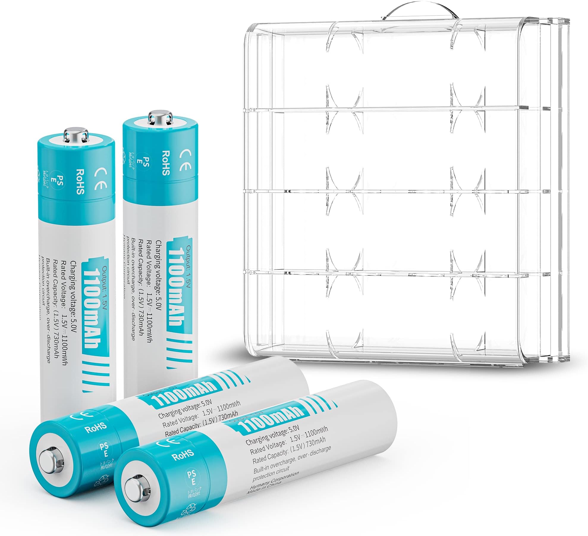 Amazon.com: Rechargeable AAA Lithium 1.5V Batteries - Full-Recharged 4 ...