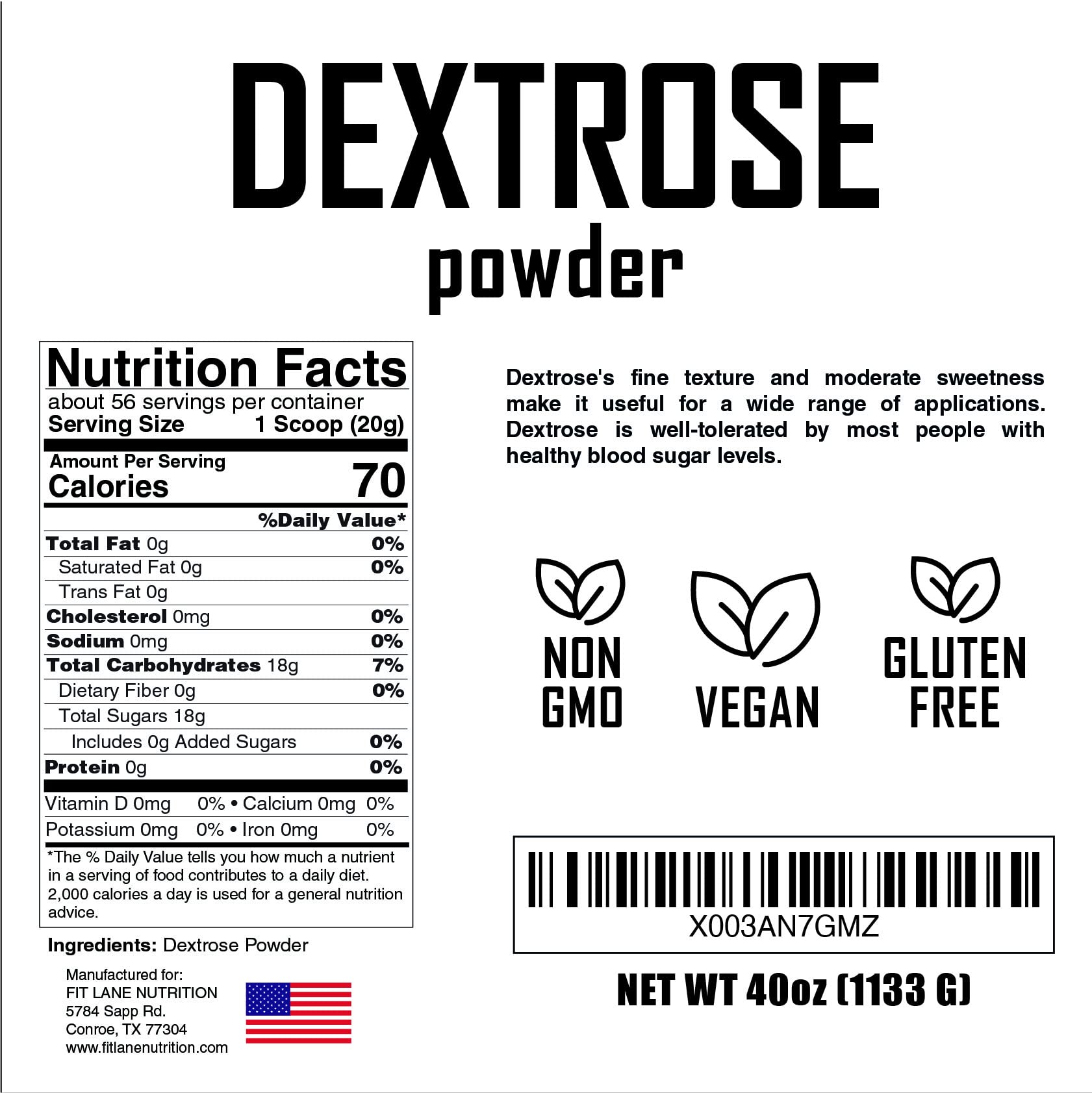 Snapklik.com : Bulk Dextrose Powder 2.5 Lbs - Pure Carb Powder ...