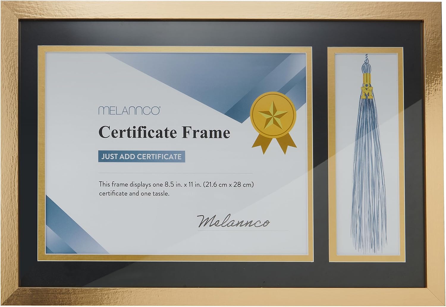 Amazon.com - Melannco Gold Wood Diploma Frame With Tassel Holder- Frame ...