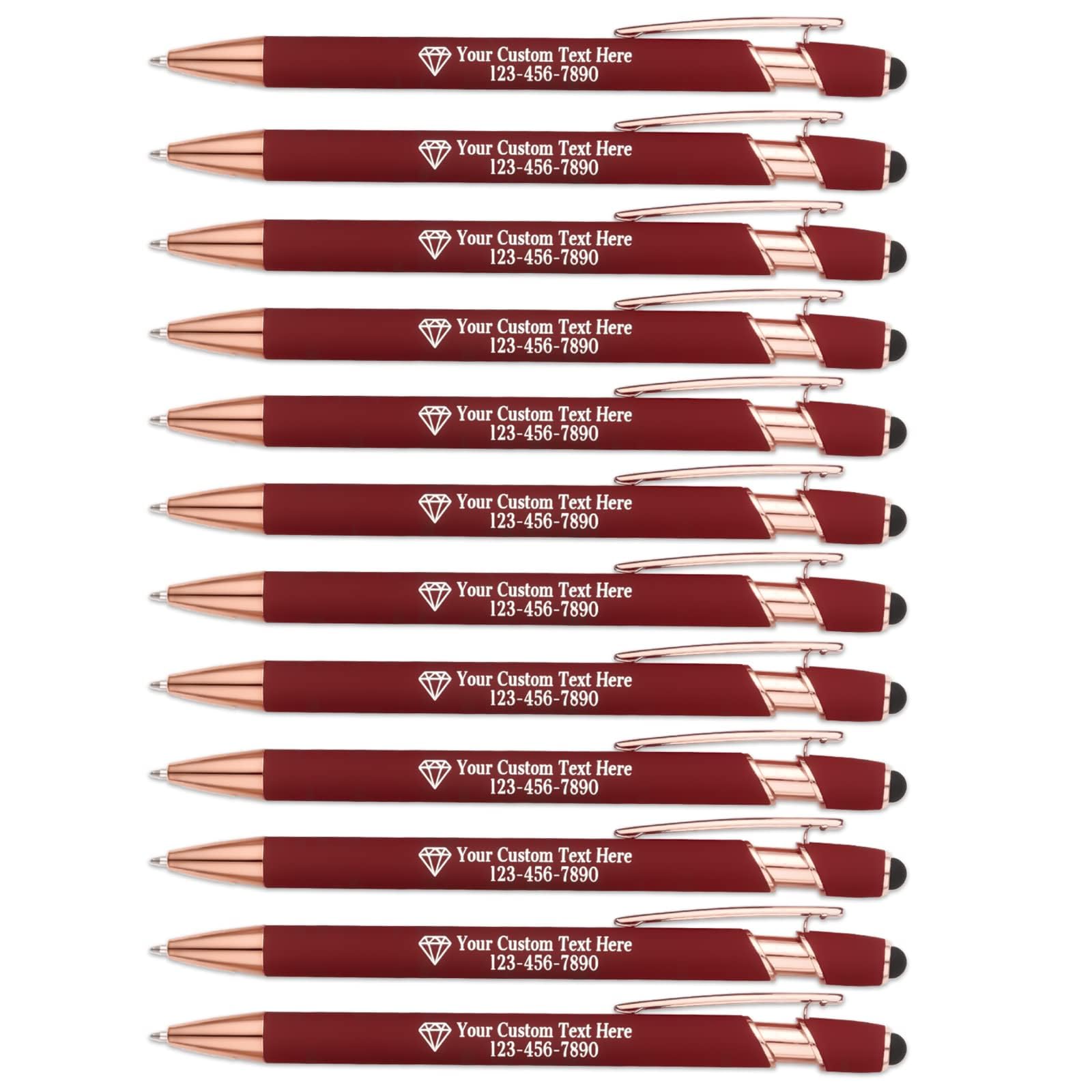 Amazon.com : NGTSFLY 12 pcs Personalized Pens with Name or Logo Black ...