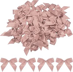 Amazon.com: MECCANIXITY 50Pcs Mini Ribbon Bow 2.5" Mini Fabric Satin Ribbon Flower Bows for ...