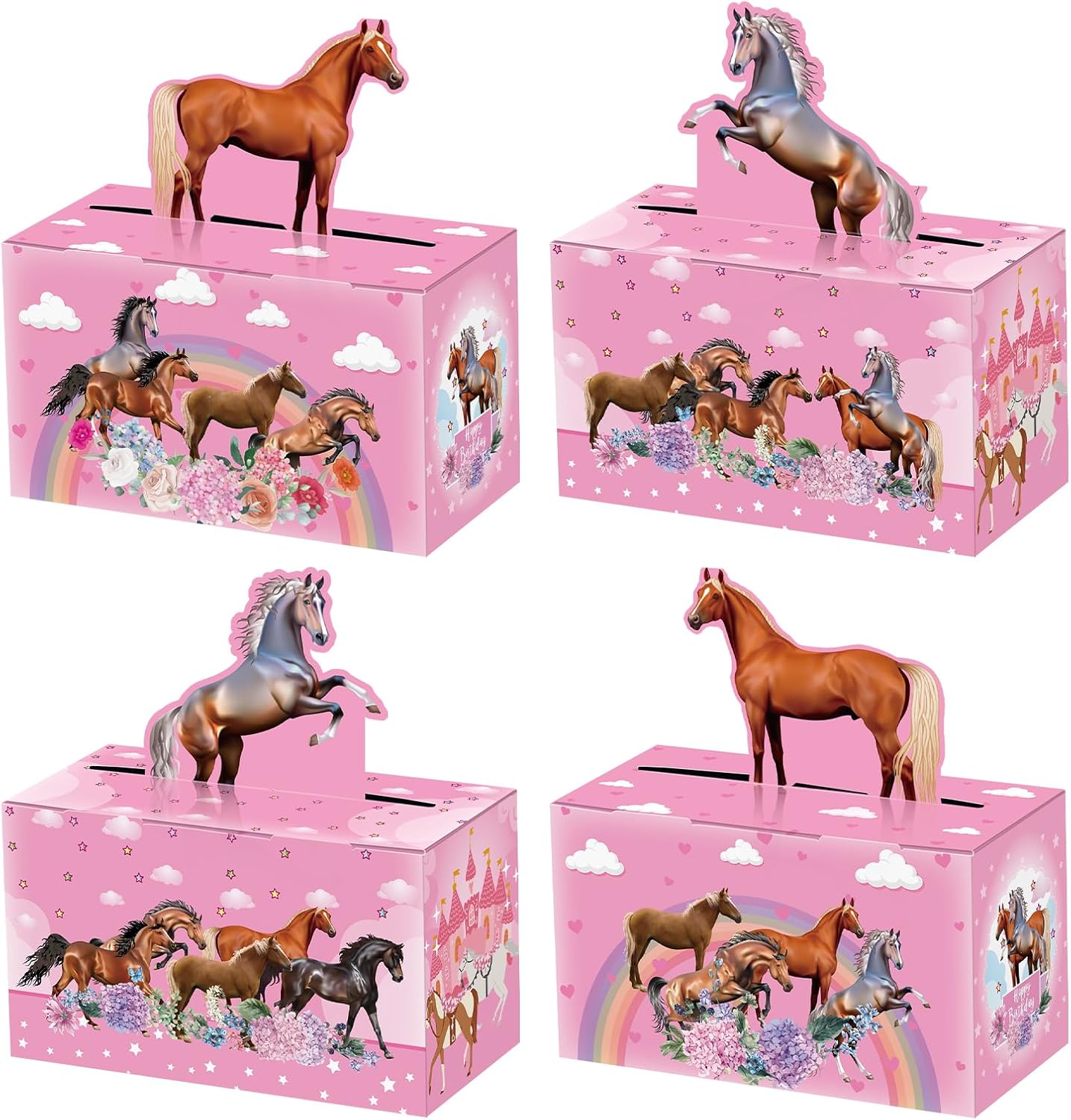 AHIONB 12 Pack Pink Horse Party Favors Gift Boxes, Party Paper Gift ...