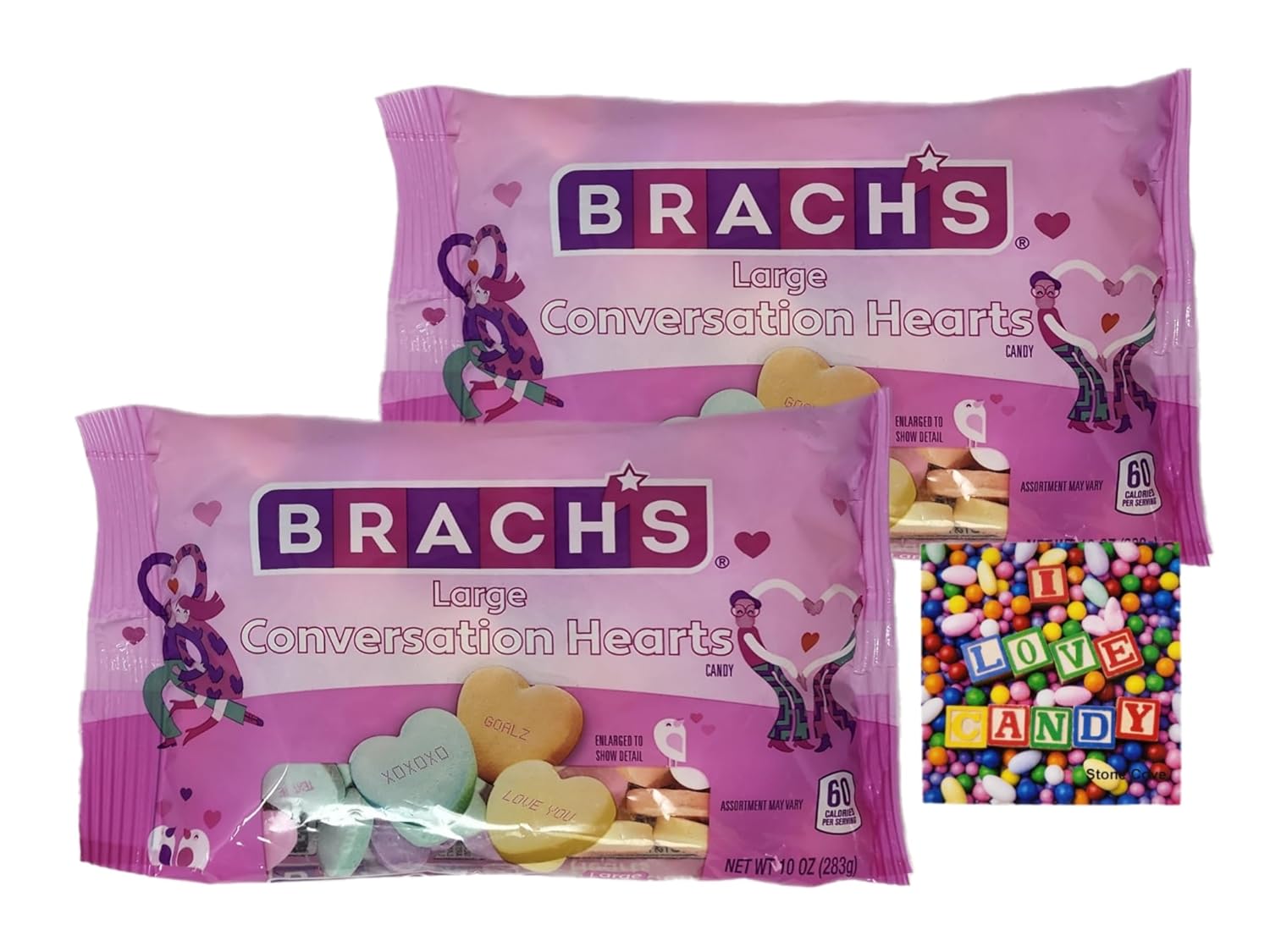 Amazon.com : Brach's Large Conversation Hearts Valentines Day Candy ...