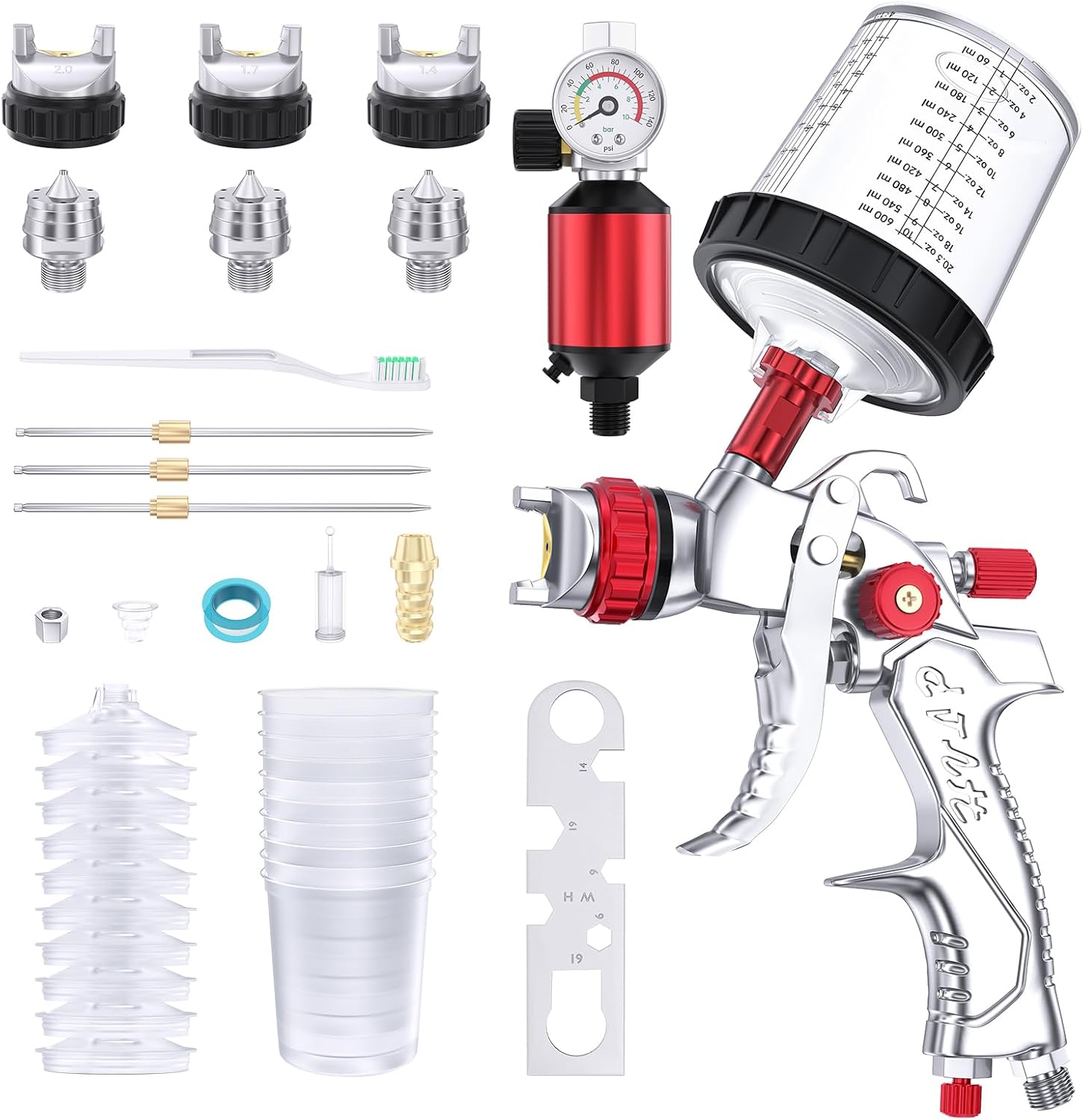 Amazon.com : GATTLELIC HVLP Spray Gun with Air Compressor Regulator ...